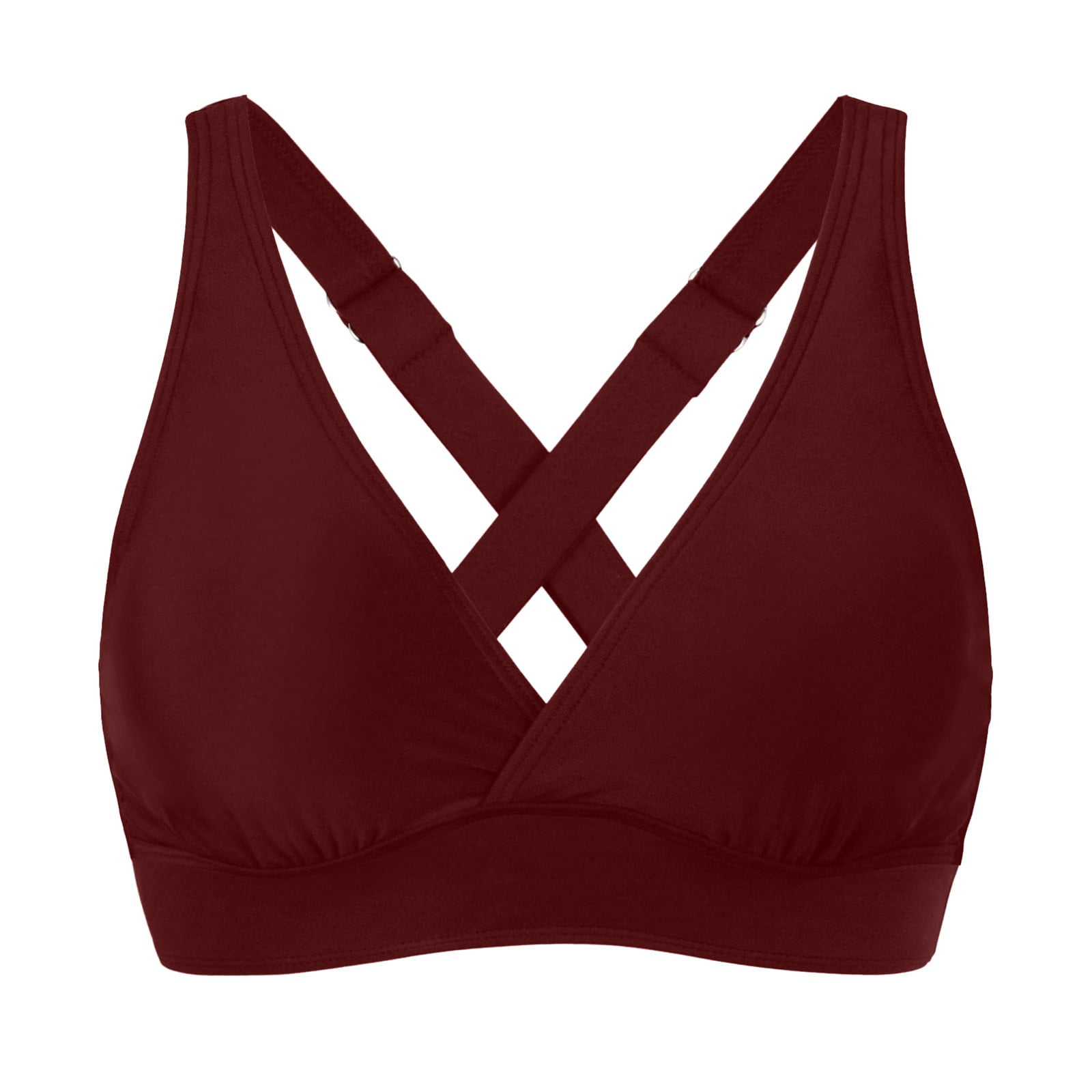 Xudanell Women's Elastic Sport Underwire Full Coverage Bikini Top Only ...