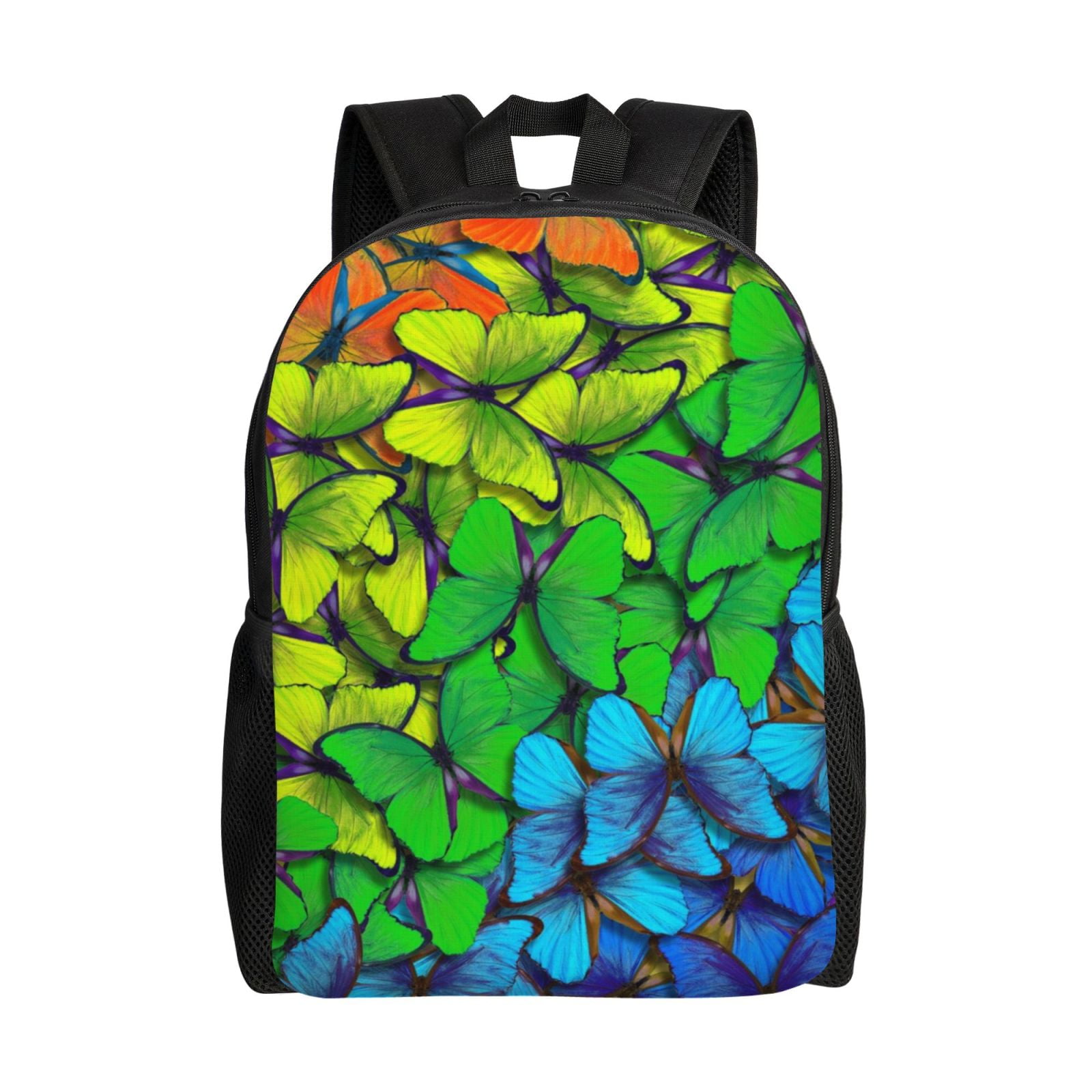Jgfou Rainbow Butterflies Print Small Travel Laptop Backpack for Women ...