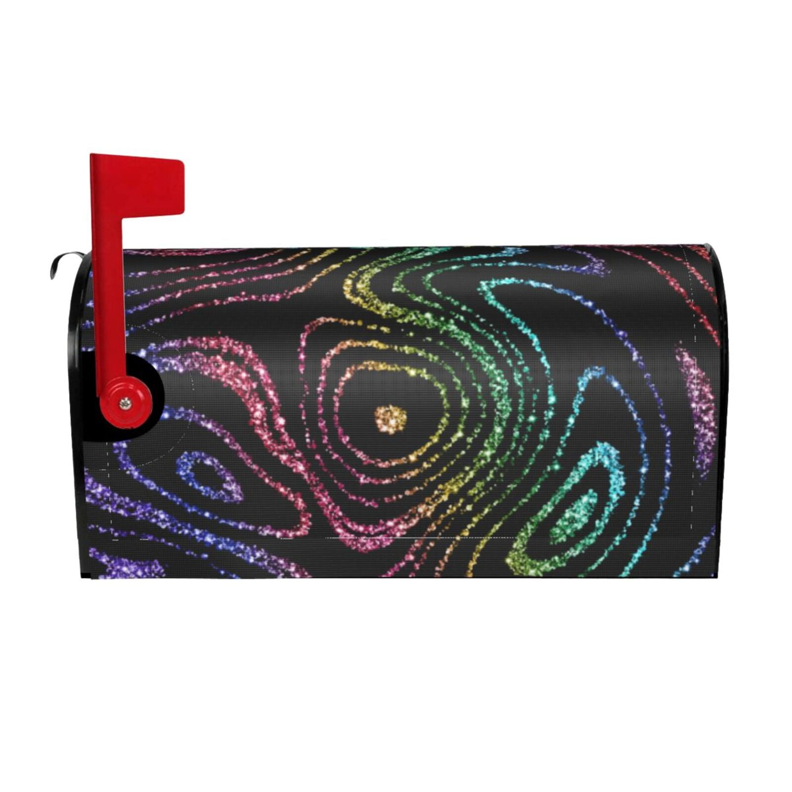 Jgfou Rainbow Glitter Mailbox Covers Magnetic 25.5x21 in Mailbox Wraps ...