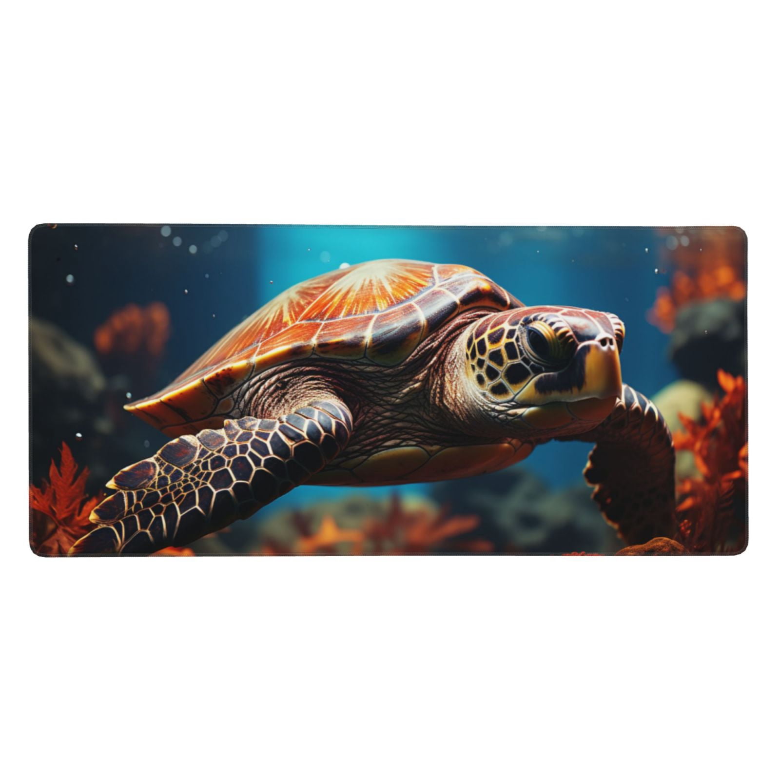 Jgfou Realistic Turtle Pattern 16x35.5in in Large Gaming Mouse Pad with ...