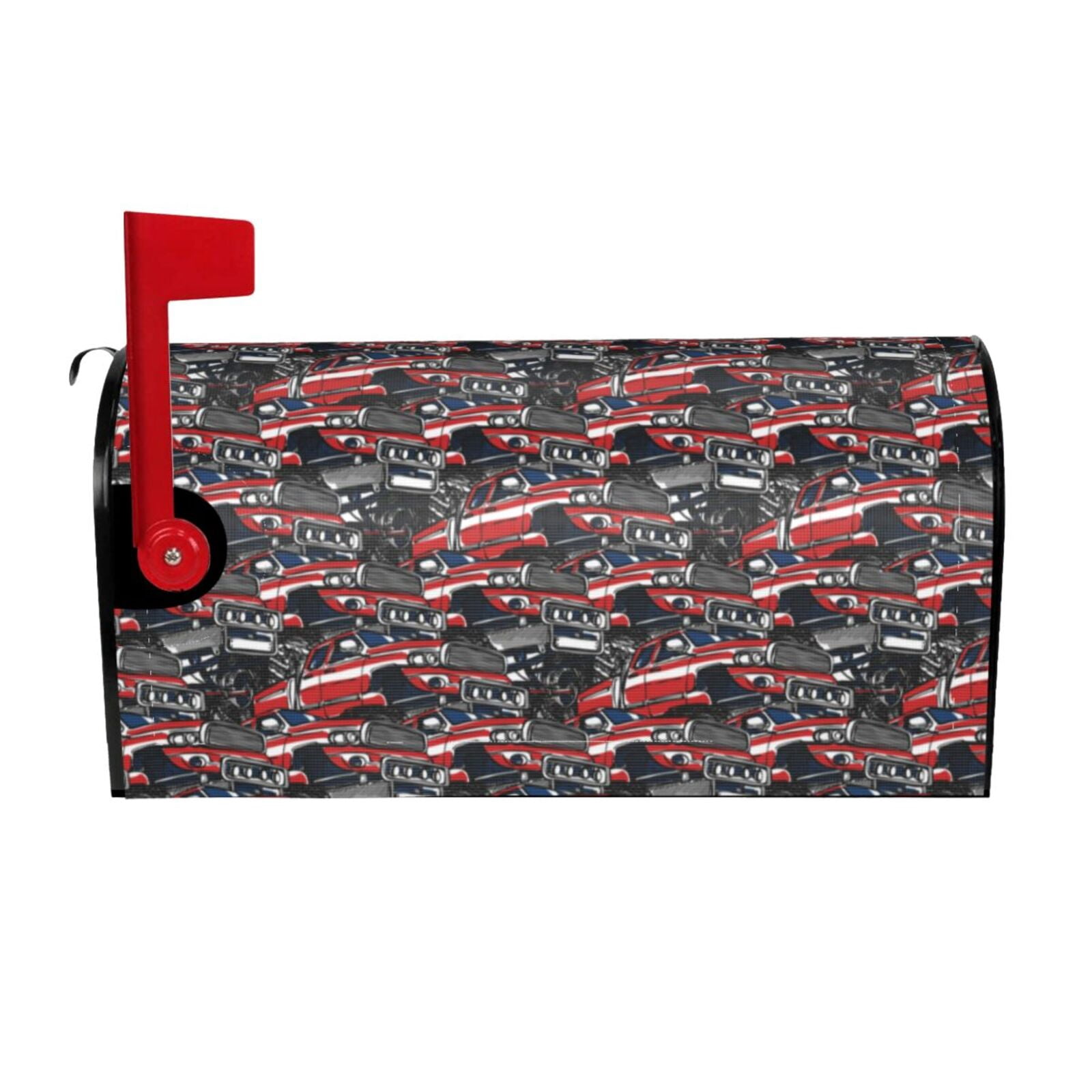 Jgfou Red And Blue Cars Mailbox Covers Magnetic Mailbox Wraps Post ...