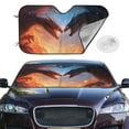 Jgfou Red And Blue Fire Cloud Dragon Windshield Sun Shades Car Sun
