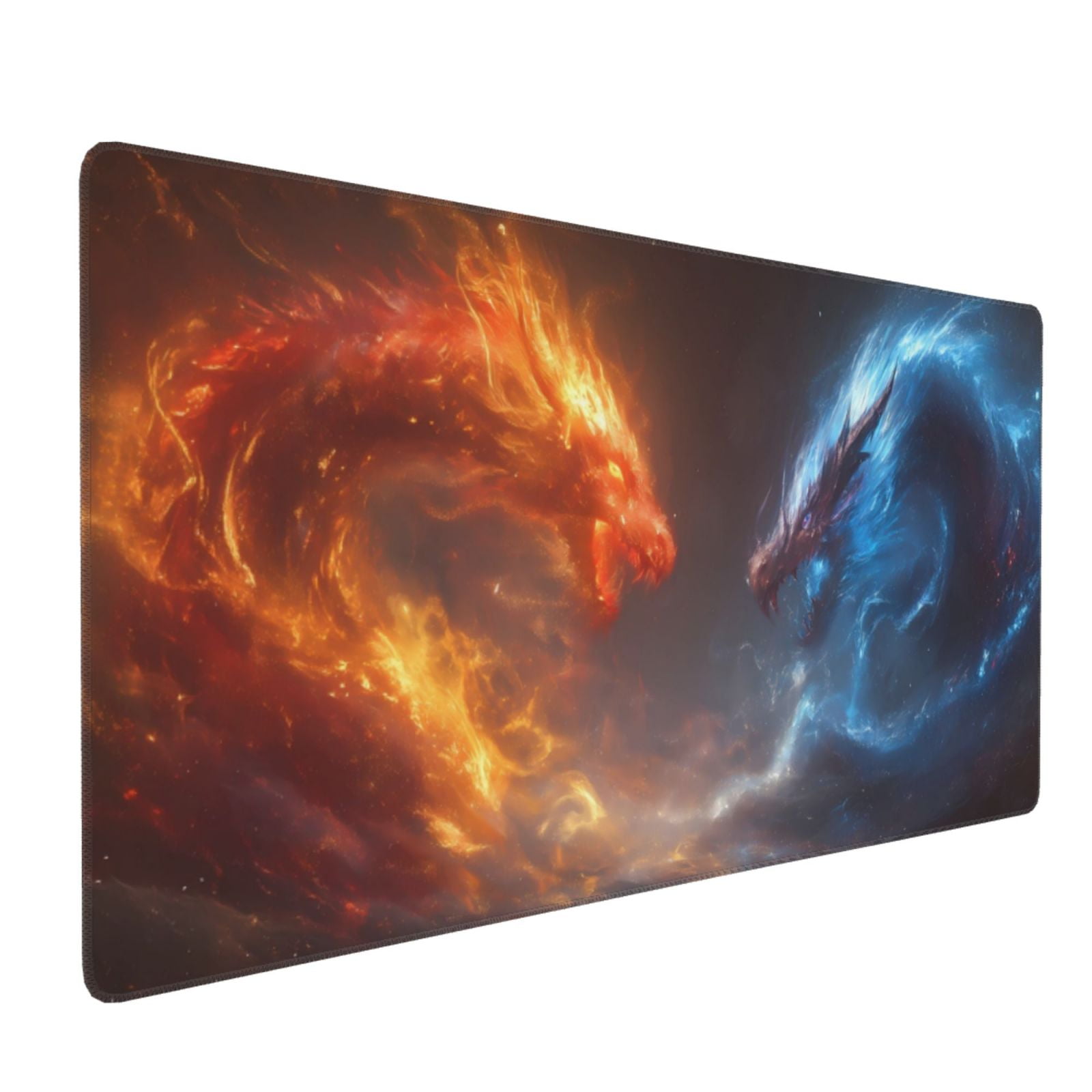 Jgfou Red And Blue Fire Dragon D Print Large 16x35.5in Mouse Pad ...
