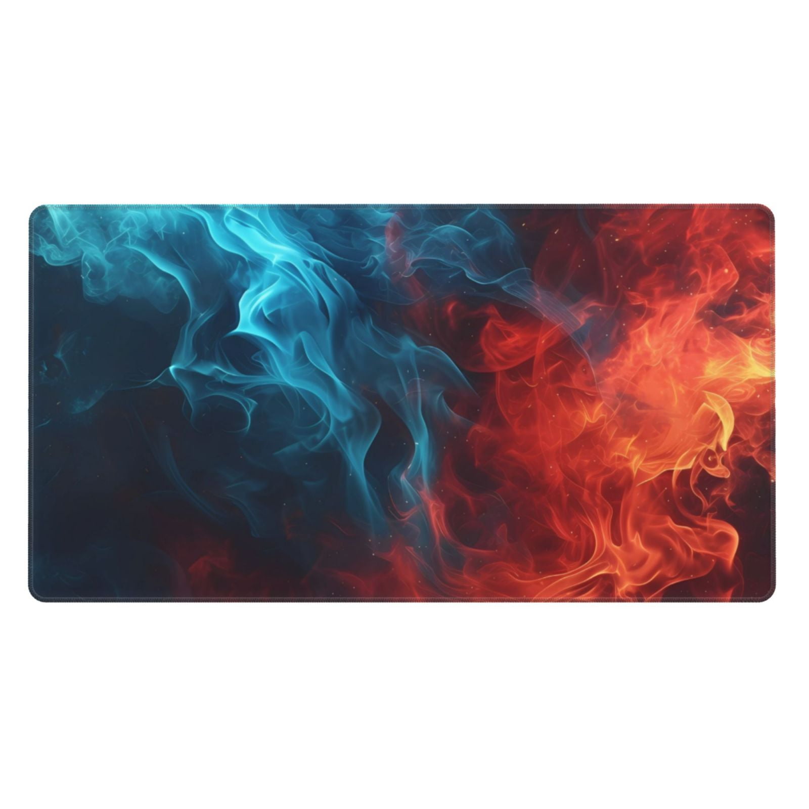 Jgfou Red And Blue Fire Style Large Gaming Mouse Pad Desk Mat Long Non ...
