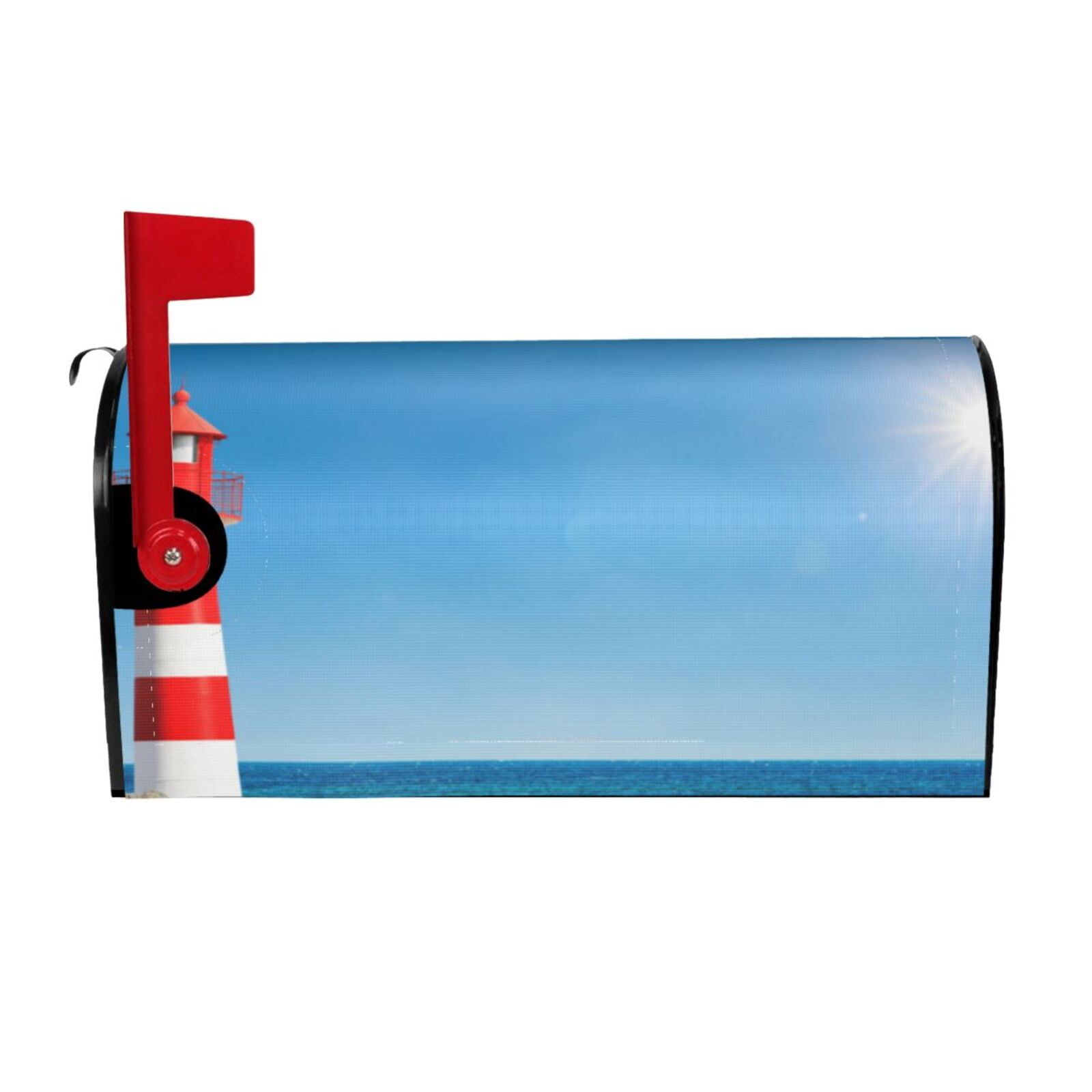 Jgfou Red And White Lighthouse Mailbox Covers Magnetic 21x18 in Mailbox ...