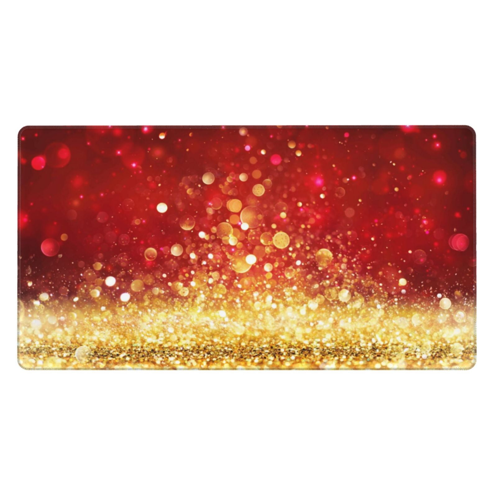 Jgfou Red Gold Glitter Style Large Gaming Mouse Pad Desk Mat Long Non ...
