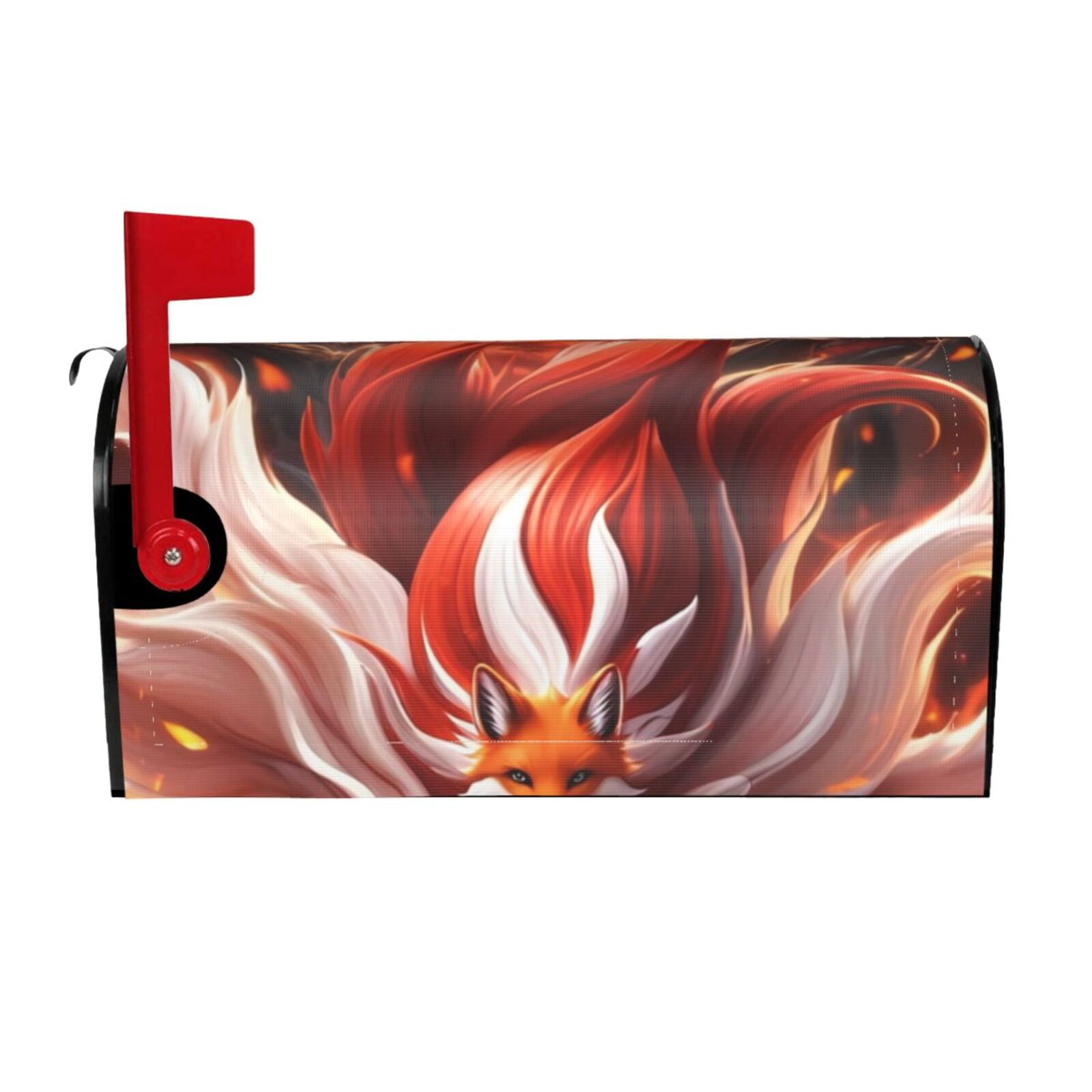 Jgfou Red Leaf Flame Fox Mailbox Covers Magnetic 21x18 in Mailbox Wraps ...