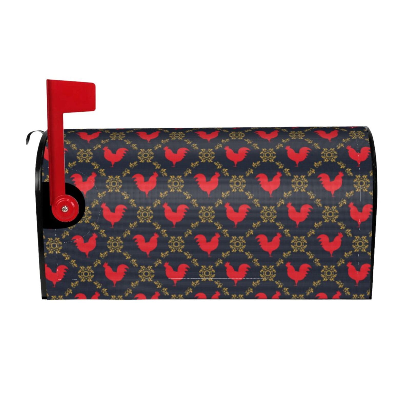 Jgfou Red Rooster Mailbox Covers Magnetic 21x18 in Mailbox Wraps Post ...