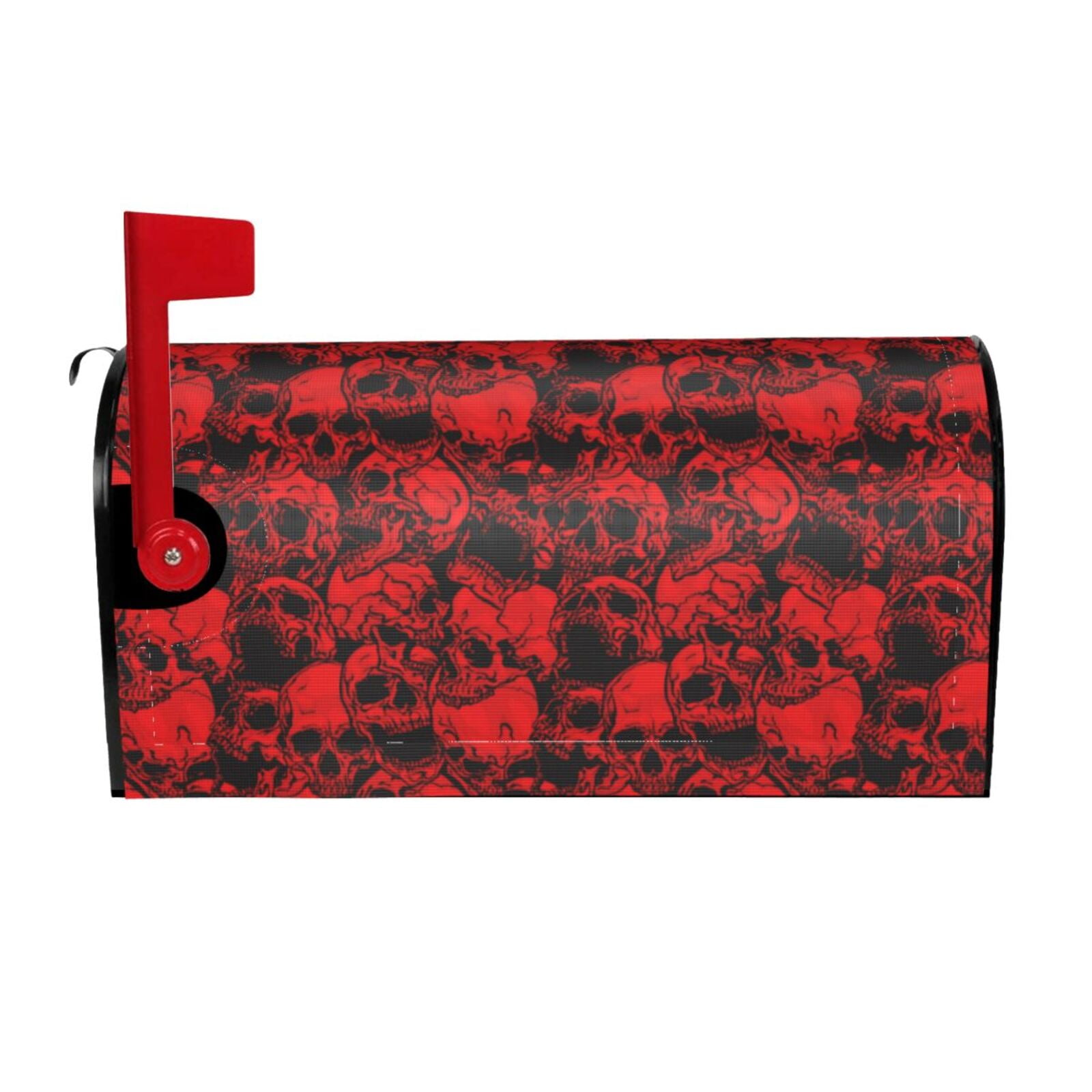 Jgfou Red Skulls 3 Mailbox Covers Magnetic 21x18 in Mailbox Wraps Post ...