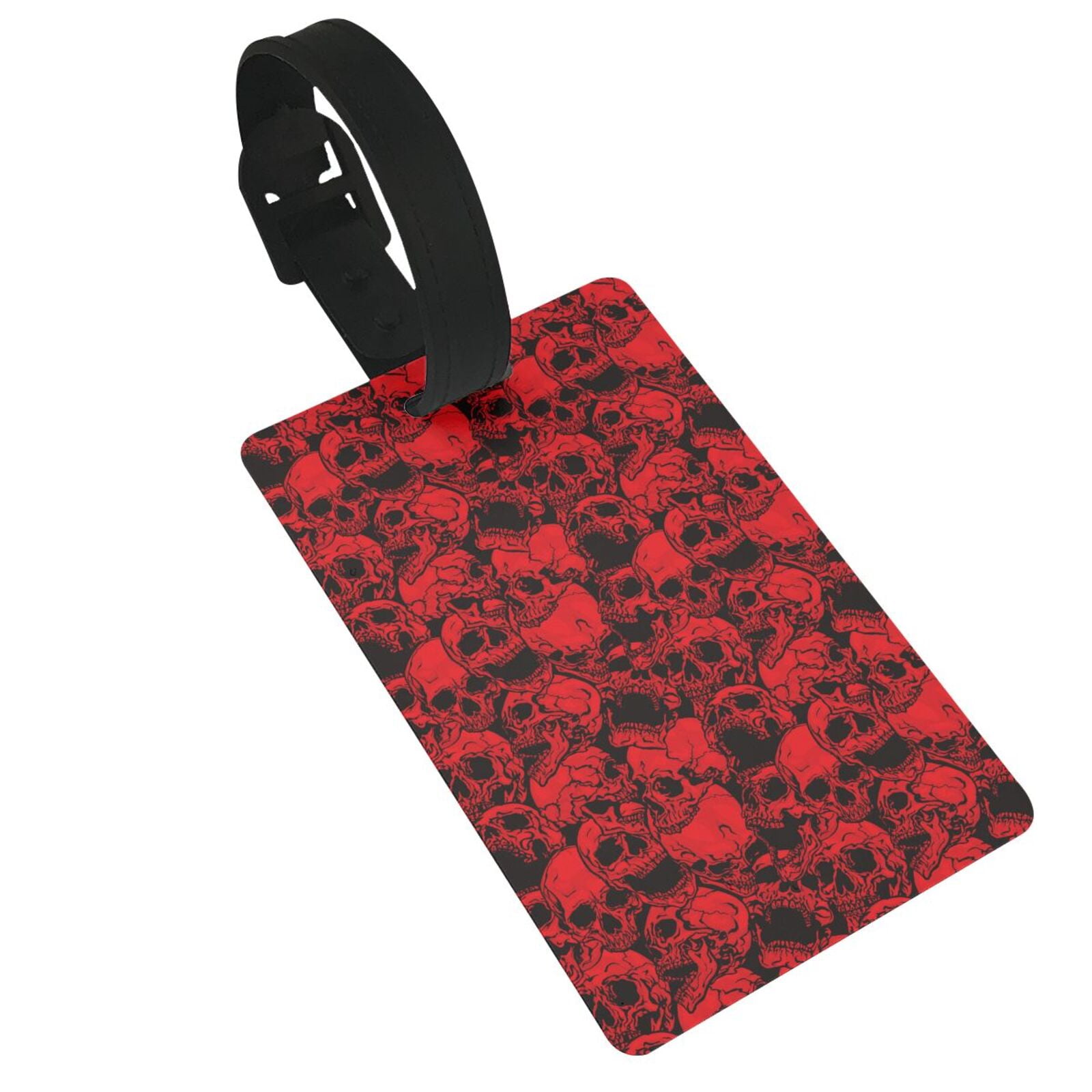 Jgfou Red Skulls 3 Print Funny and Colorful Luggage Tags, Unique Travel ...