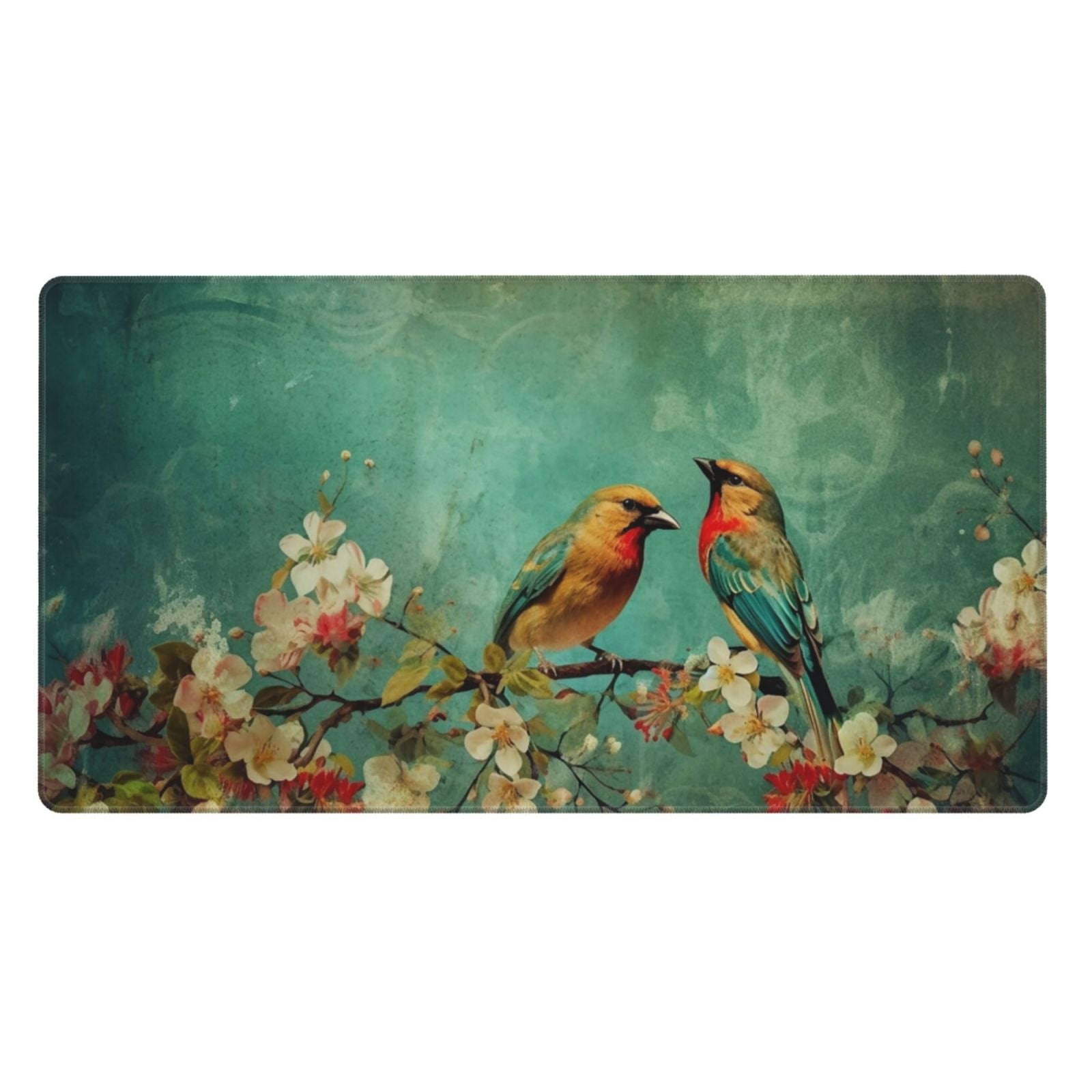 Jgfou Retro Birds Style Large Gaming Mouse Pad Desk Mat Long Non-Slip ...