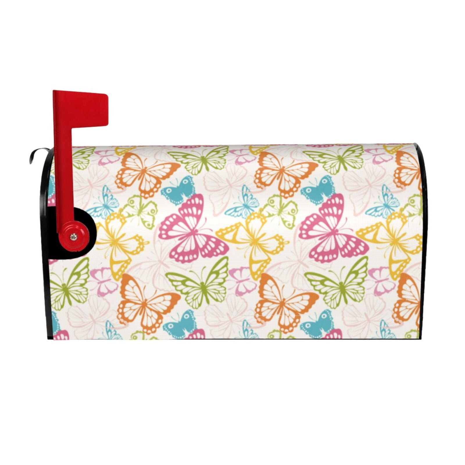 Jgfou Retro Colorful Butterfly Mailbox Covers Magnetic 25.5x21 in ...