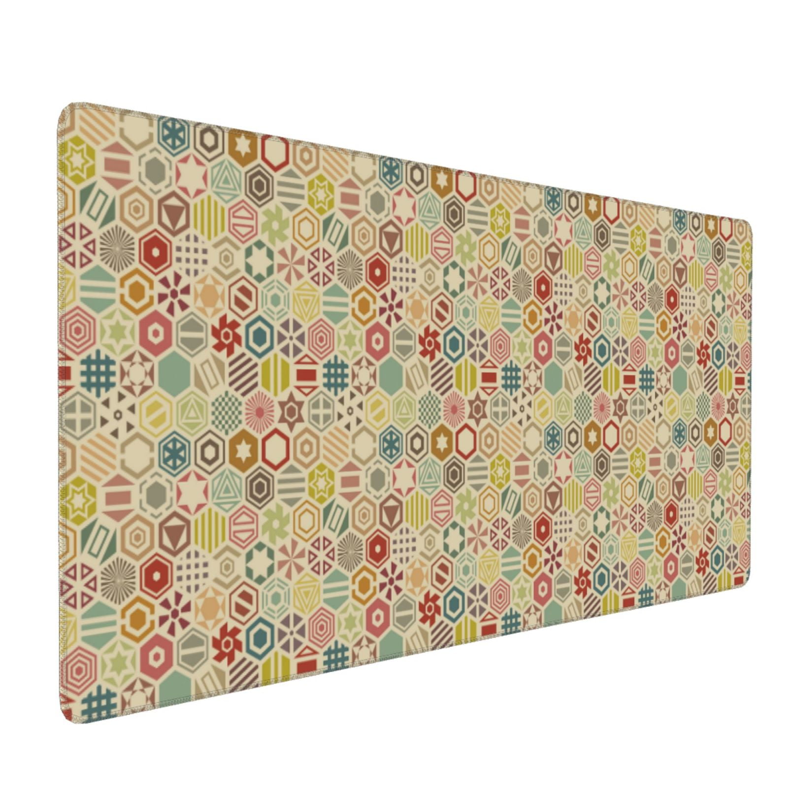 Jgfou Retro Geometry Print Large 16x35.5in Mouse Pad, Professional Non ...