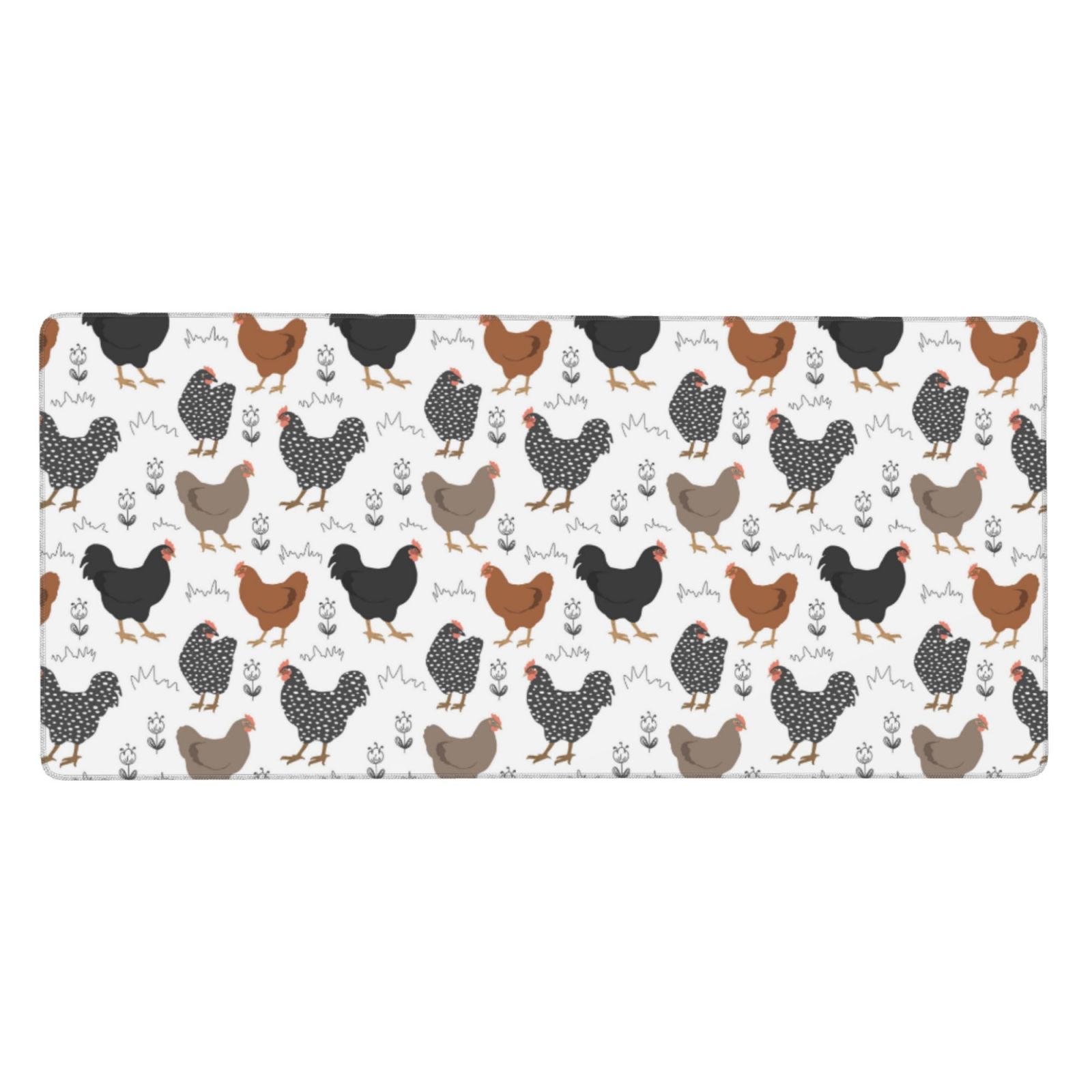Jgfou Retro Rooster Pattern 16x35.5in in Large Gaming Mouse Pad with ...