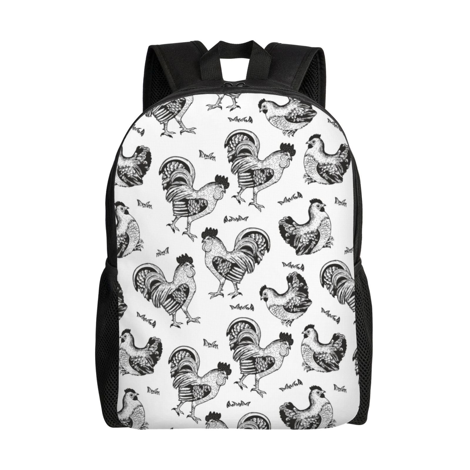 Jgfou Retro Rooster Print Small Travel Laptop Backpack for Women Men ...