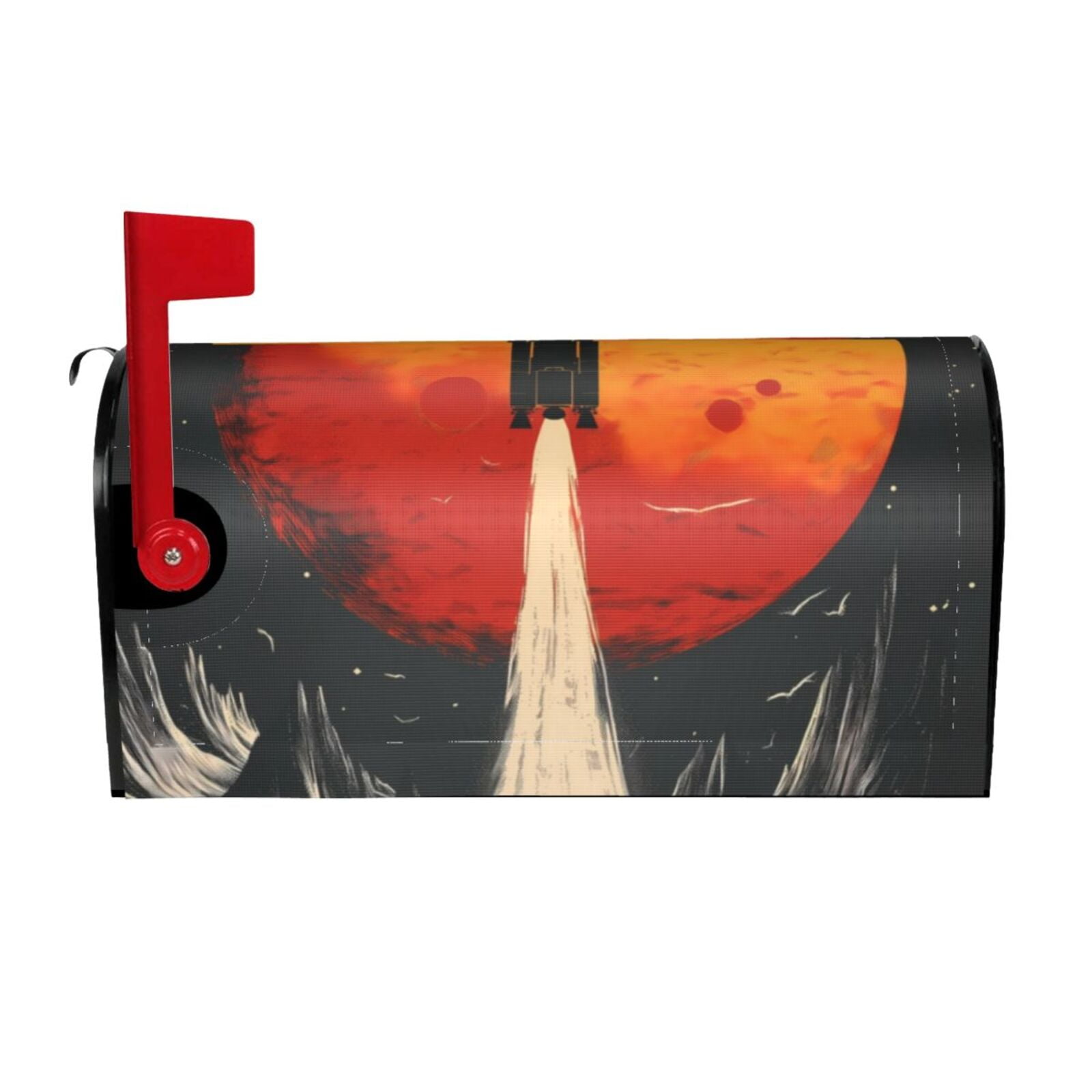 Jgfou Retro Space Rocket Launch Mailbox Covers Magnetic 21x18 in ...