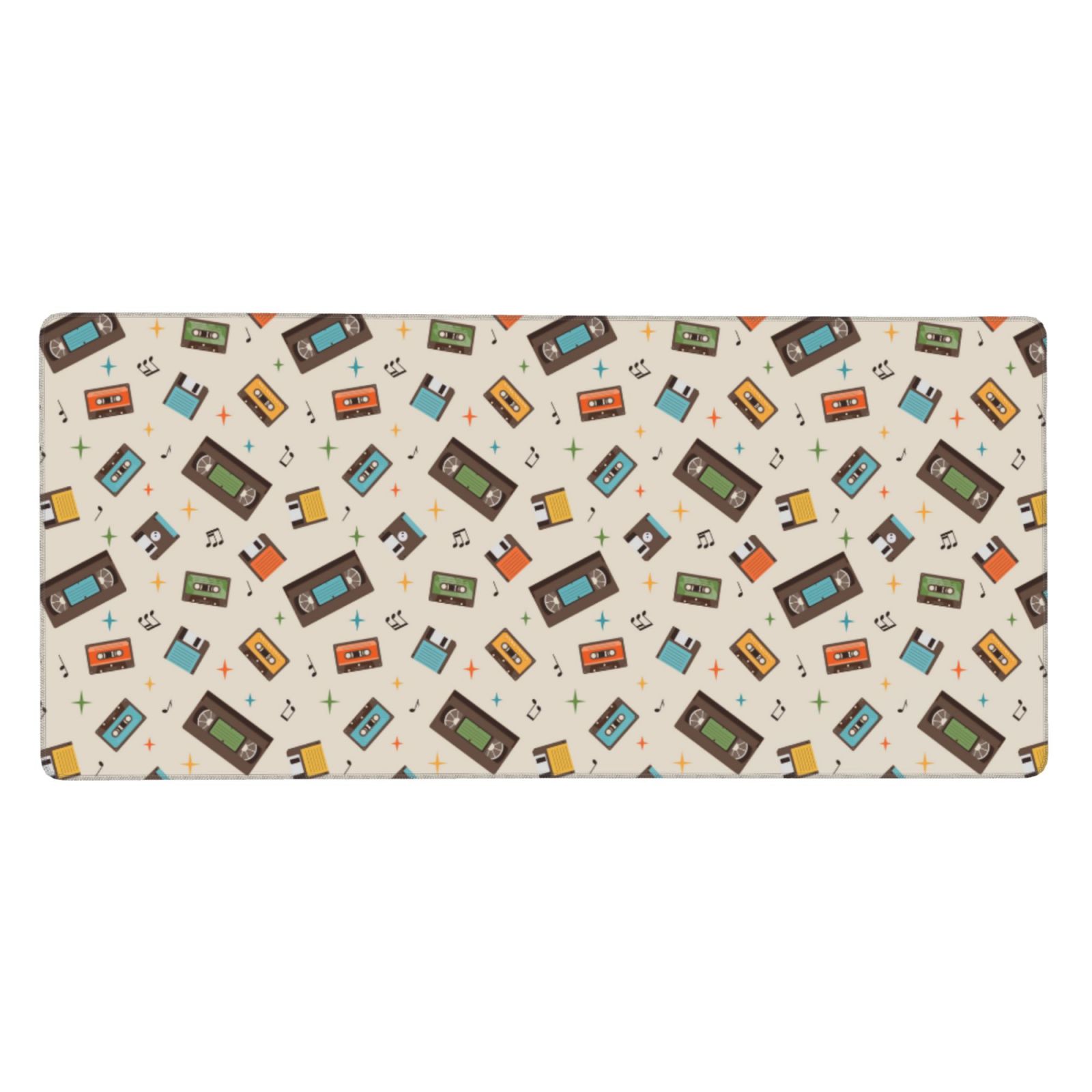 Jgfou Retro Vintage Tape Pattern 16x35.5in in Large Gaming Mouse Pad ...
