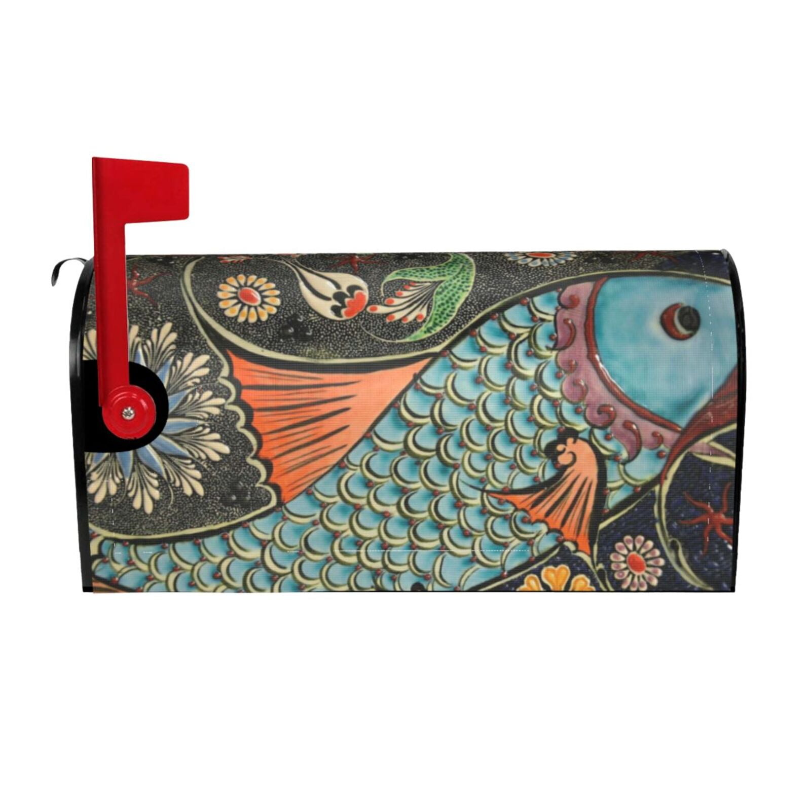 Jgfou Rich Fish Mailbox Covers Magnetic 21x18 in Mailbox Wraps Post ...