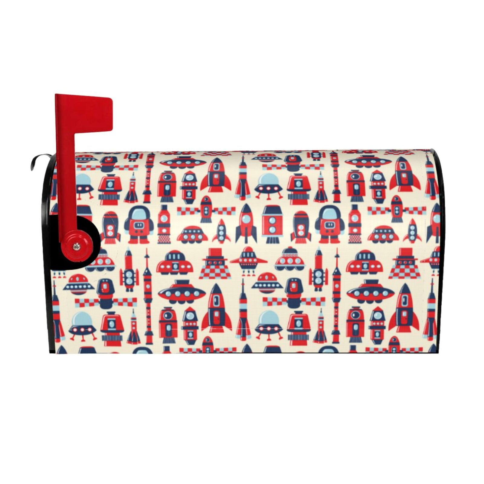 Jgfou Rocket Pattern Mailbox Covers Magnetic Mailbox Wraps Post Letter ...