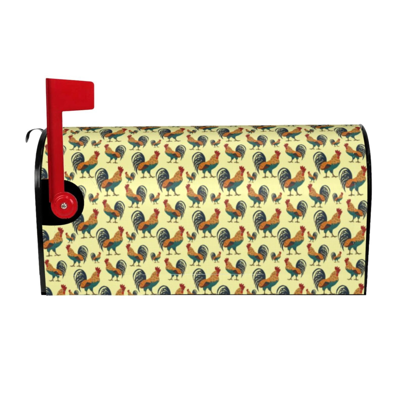 Jgfou Roosters In Farm Mailbox Covers Magnetic 21x18 in Mailbox Wraps ...