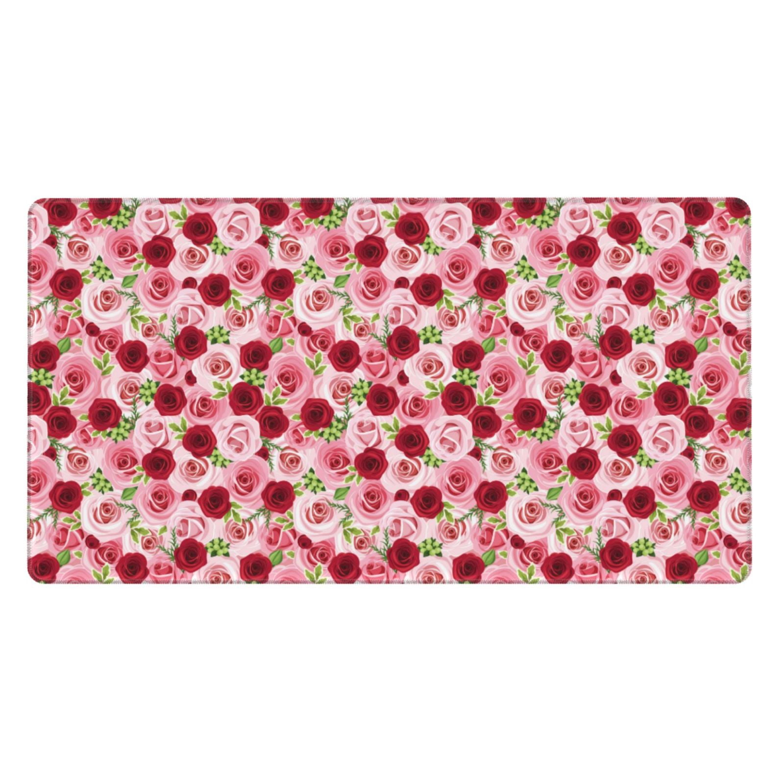 Jgfou Rose Flowers Style Large Gaming Mouse Pad Desk Mat Long Non-Slip ...