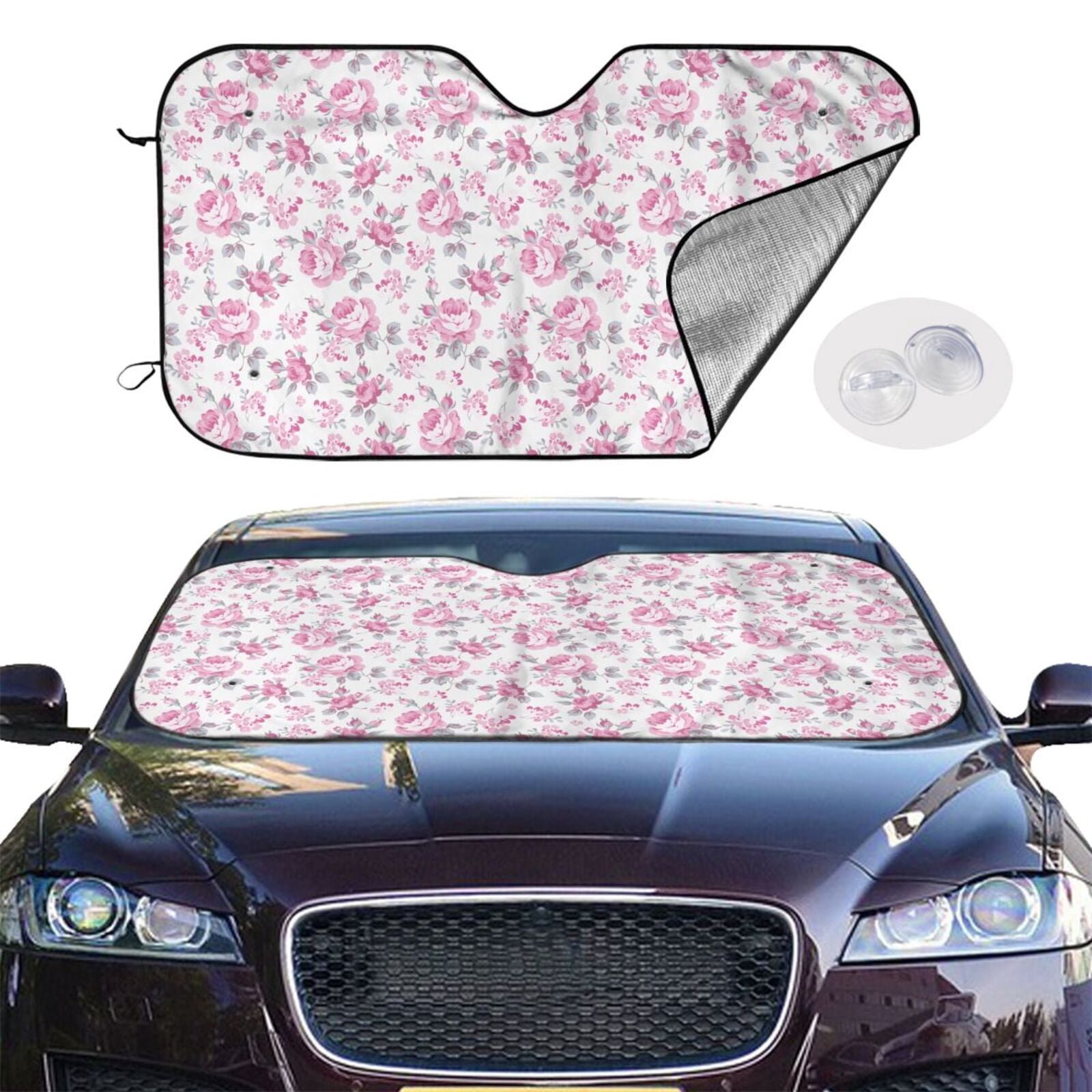 Jgfou Rose Flowers Windshield Sun Shades,Car Sun Shade for Front Window ...