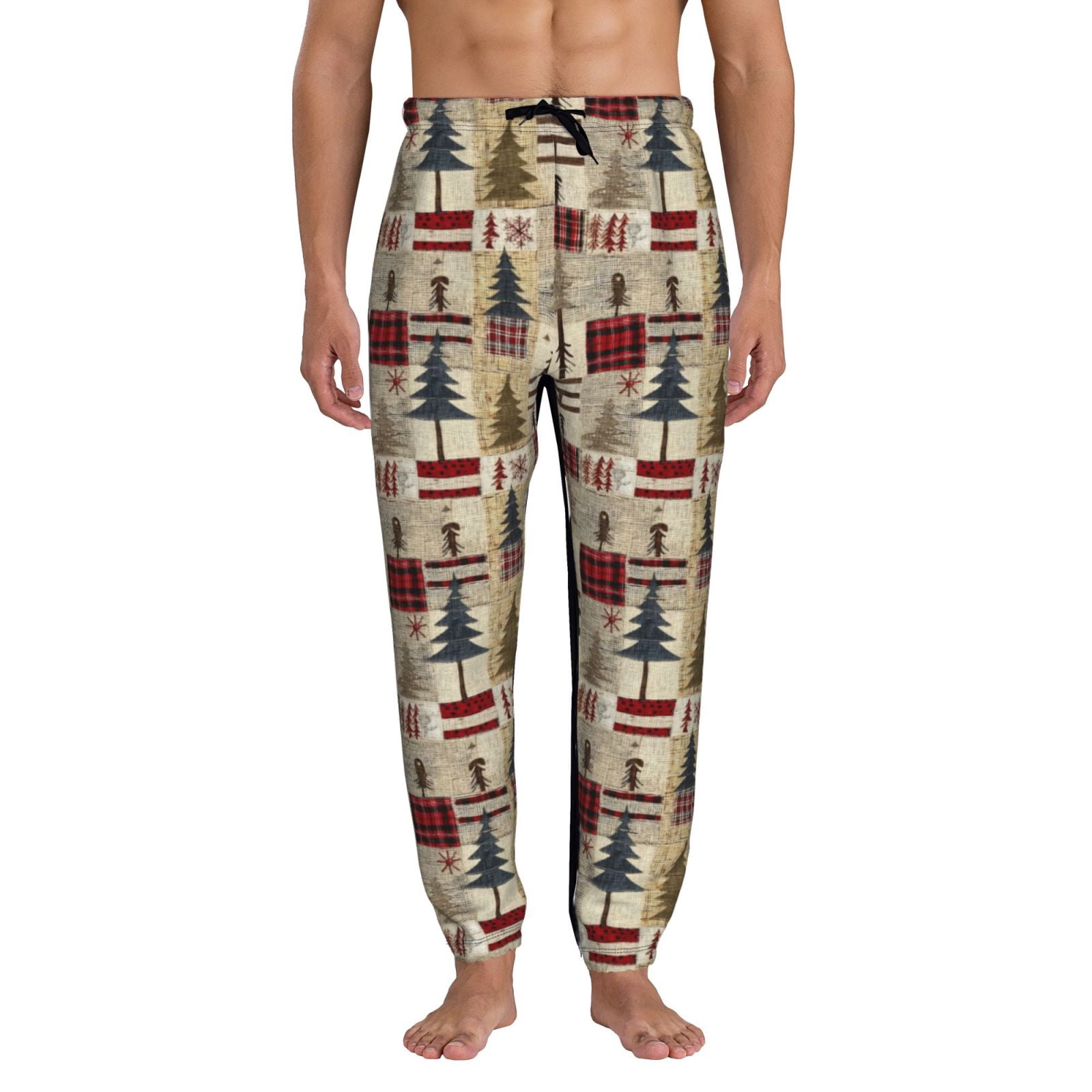 Jgfou Rustic Plaid Forest Lodge Print Sweatpants for Men Joggers - Men ...
