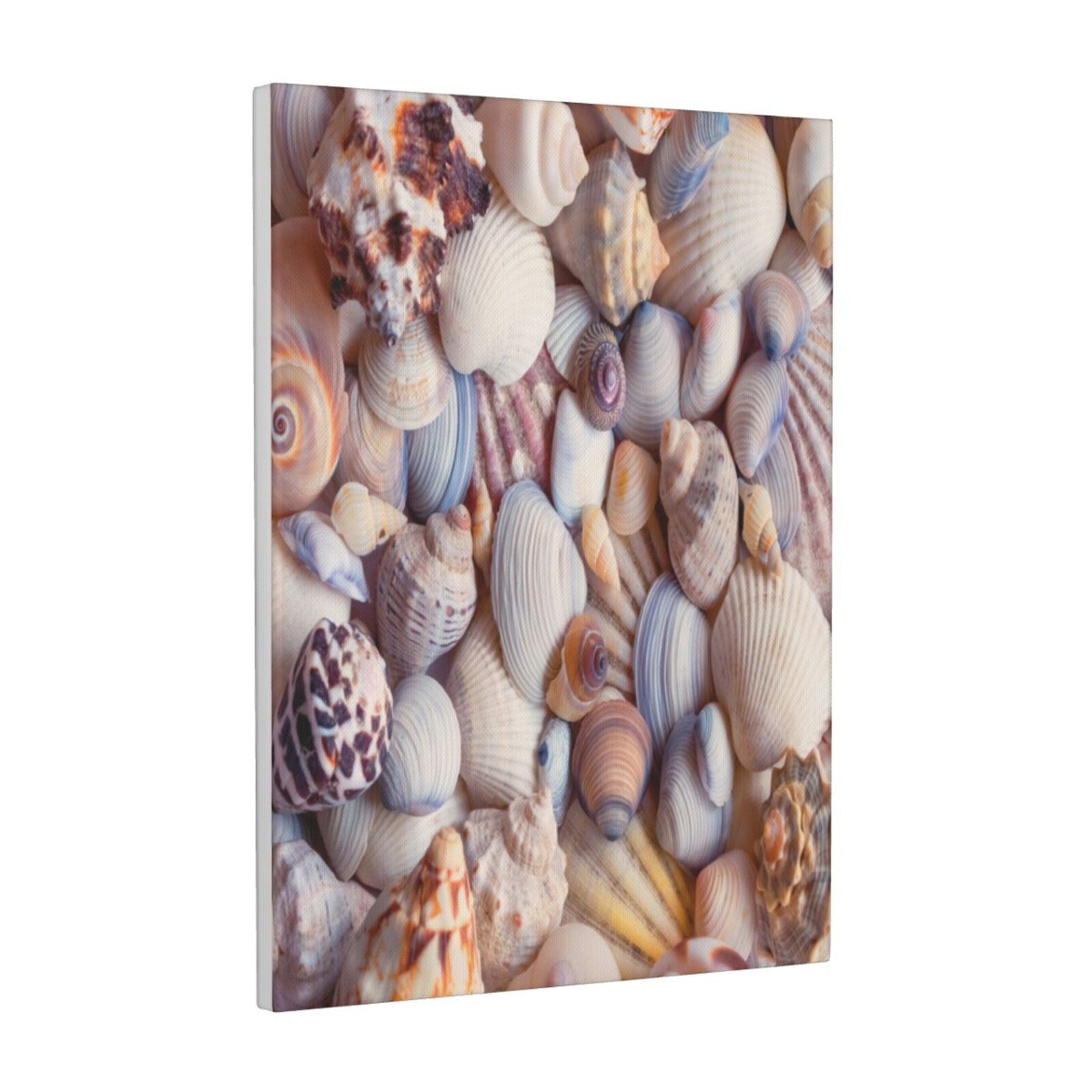 Jgfou Sea Shells Print Picture Farmhouse Wall Decorative Poster Framed Artwork Decoration for ...