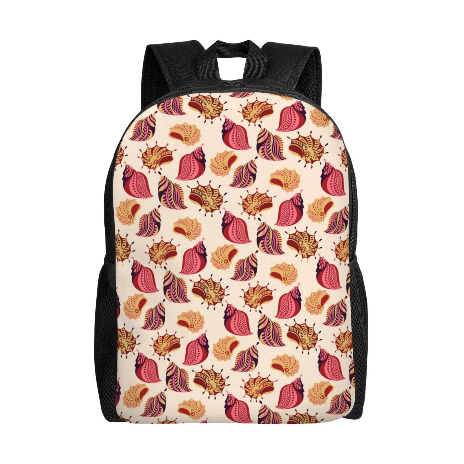 Jgfou Sea Shells Print Small Travel Laptop Backpack For Women Men School Backpack With Laptop