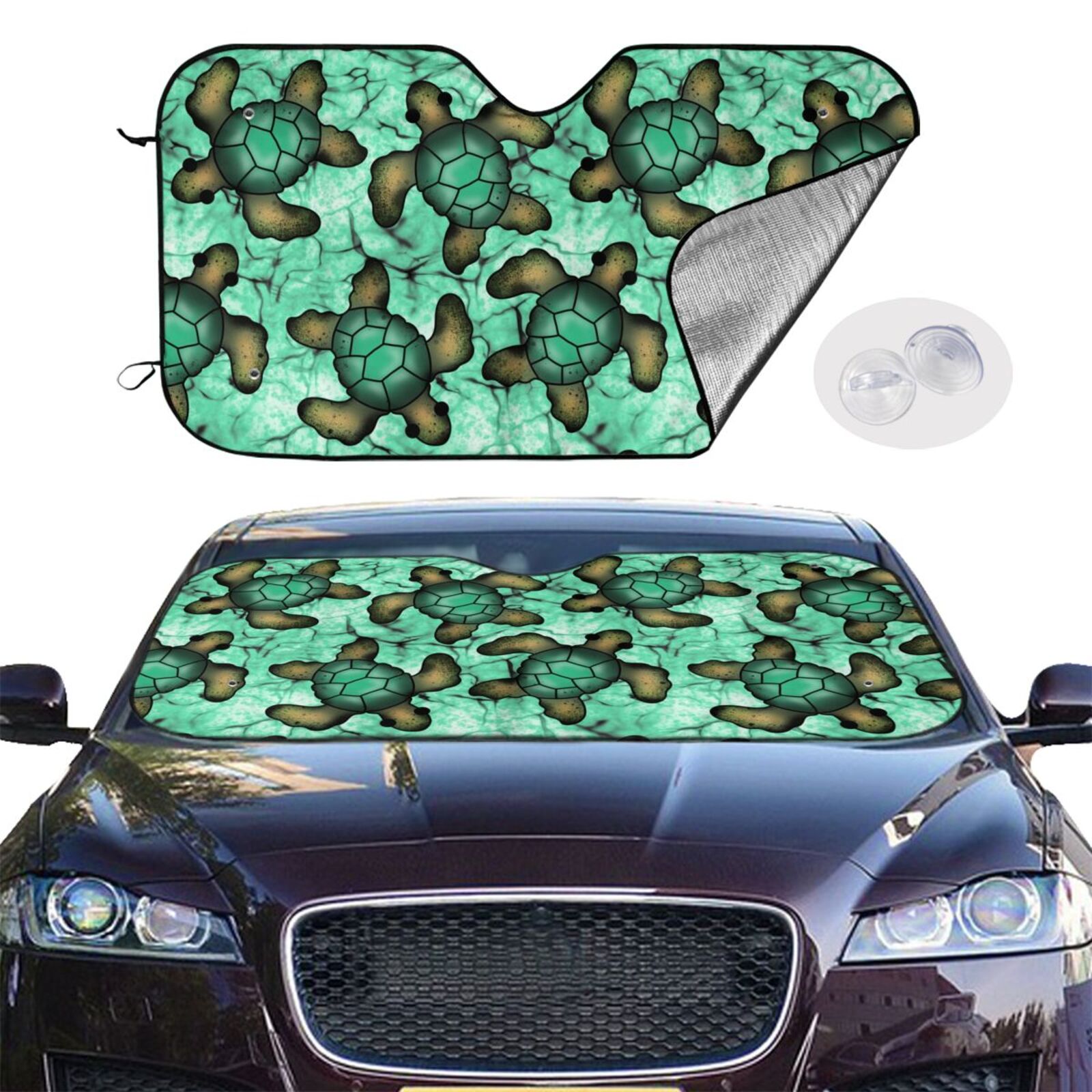 Jgfou Sea Turtle Windshield Sun Shades,Car Sun Shade for Front Window ...