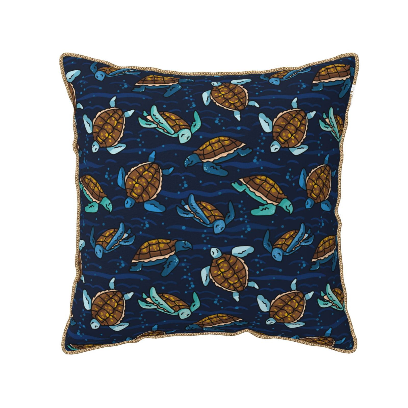 Jgfou Sea Turtles Swimming Print Soft Velvet Throw Pillow Covers ...