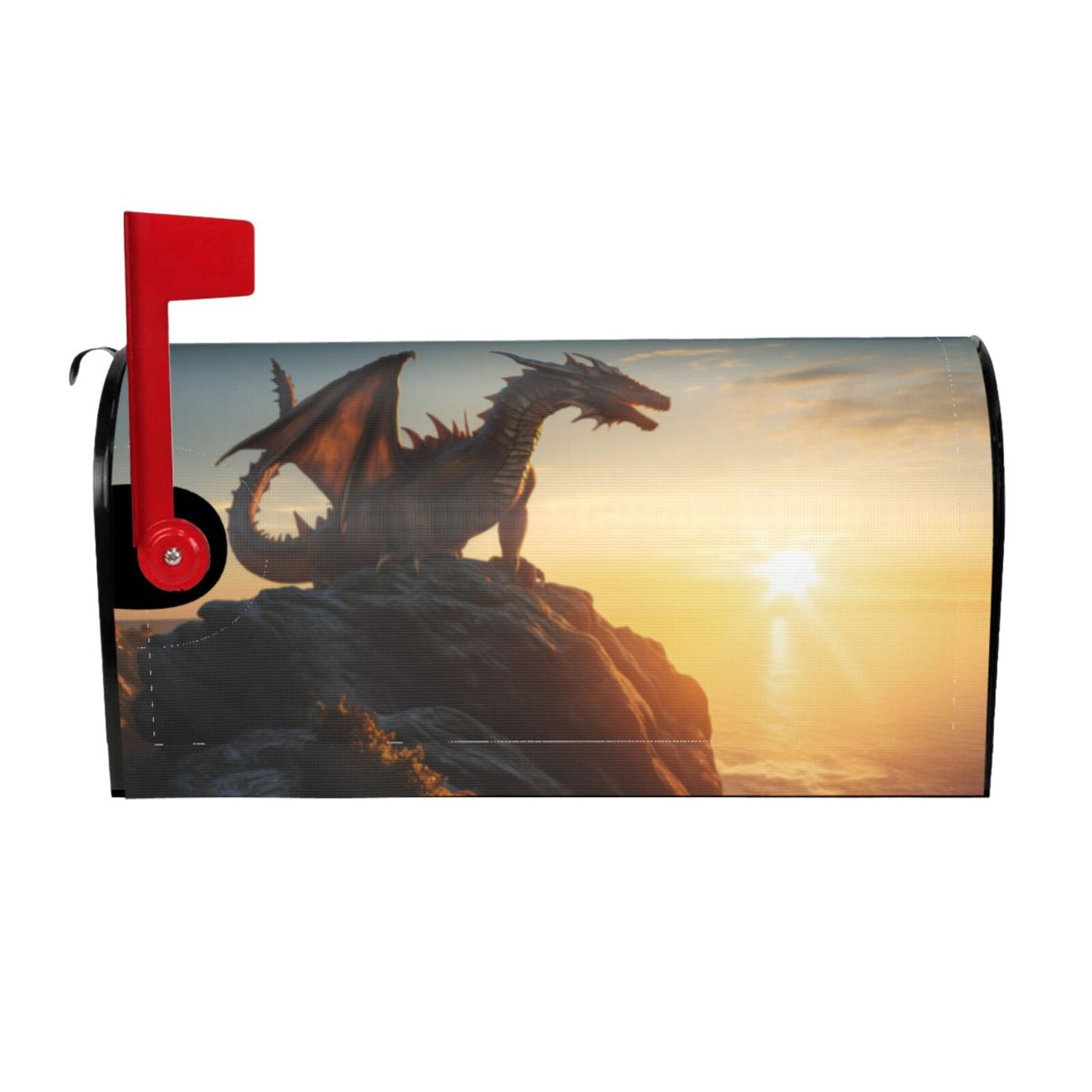 Jgfou Seaside Sunset Cool Dragon Mailbox Covers Magnetic Mailbox Wraps ...