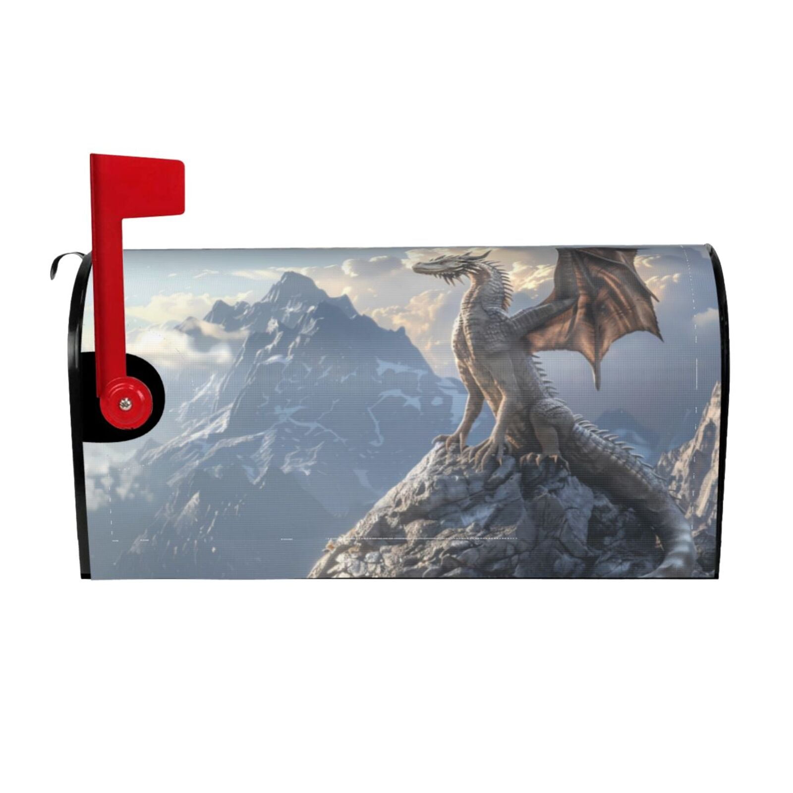 Jgfou Silver Dragon Mountain Peaks Mailbox Covers Magnetic 21x18 in ...