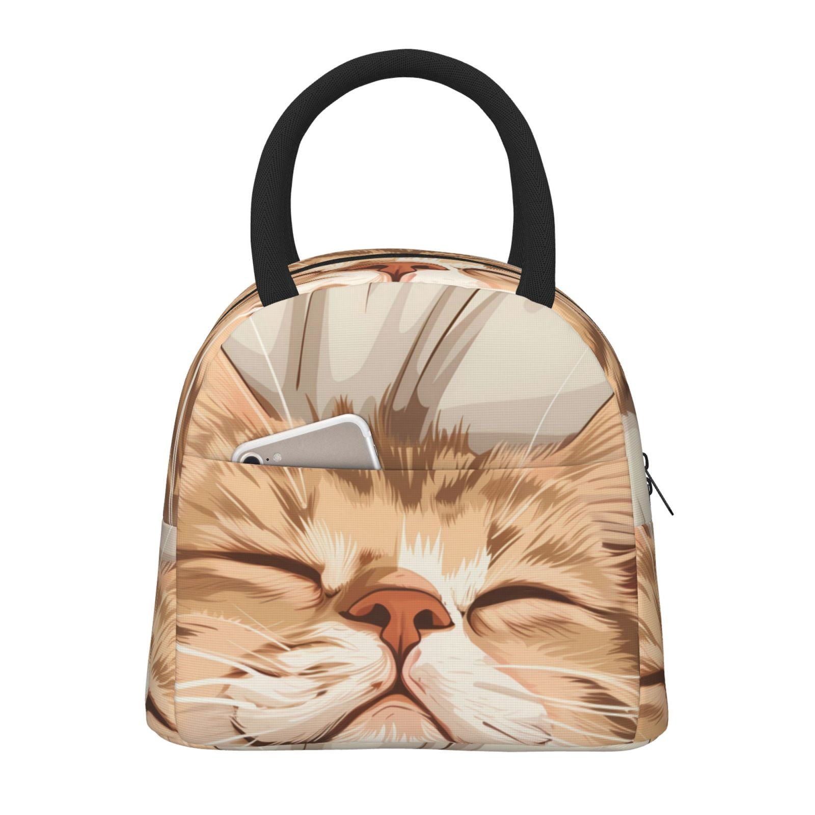 Jgfou Sleeping Cat In Blanket Print Lunch Box Lunch Bag for Women Men ...