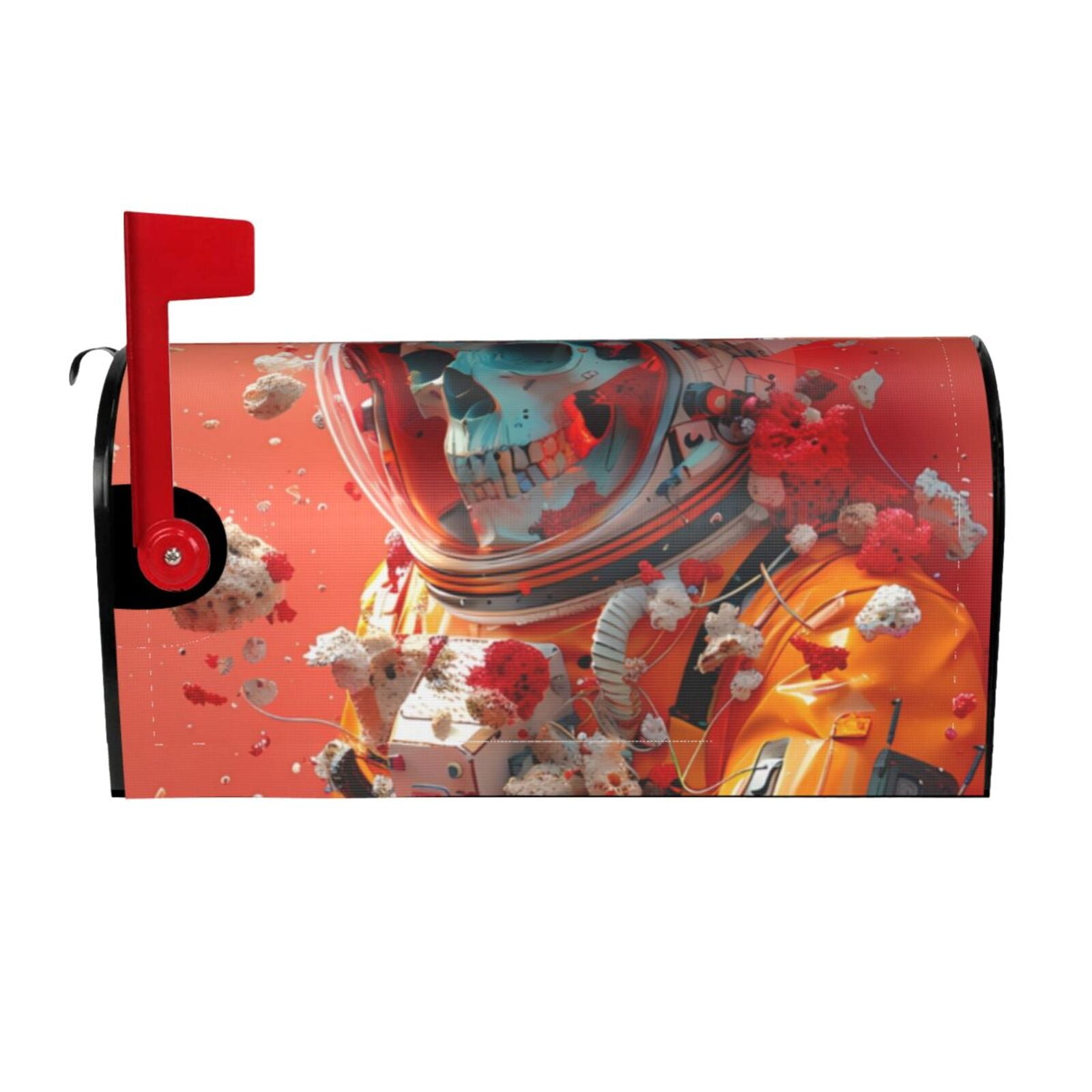 Jgfou Space Skeleton Art Mailbox Covers Magnetic Mailbox Wraps Post ...