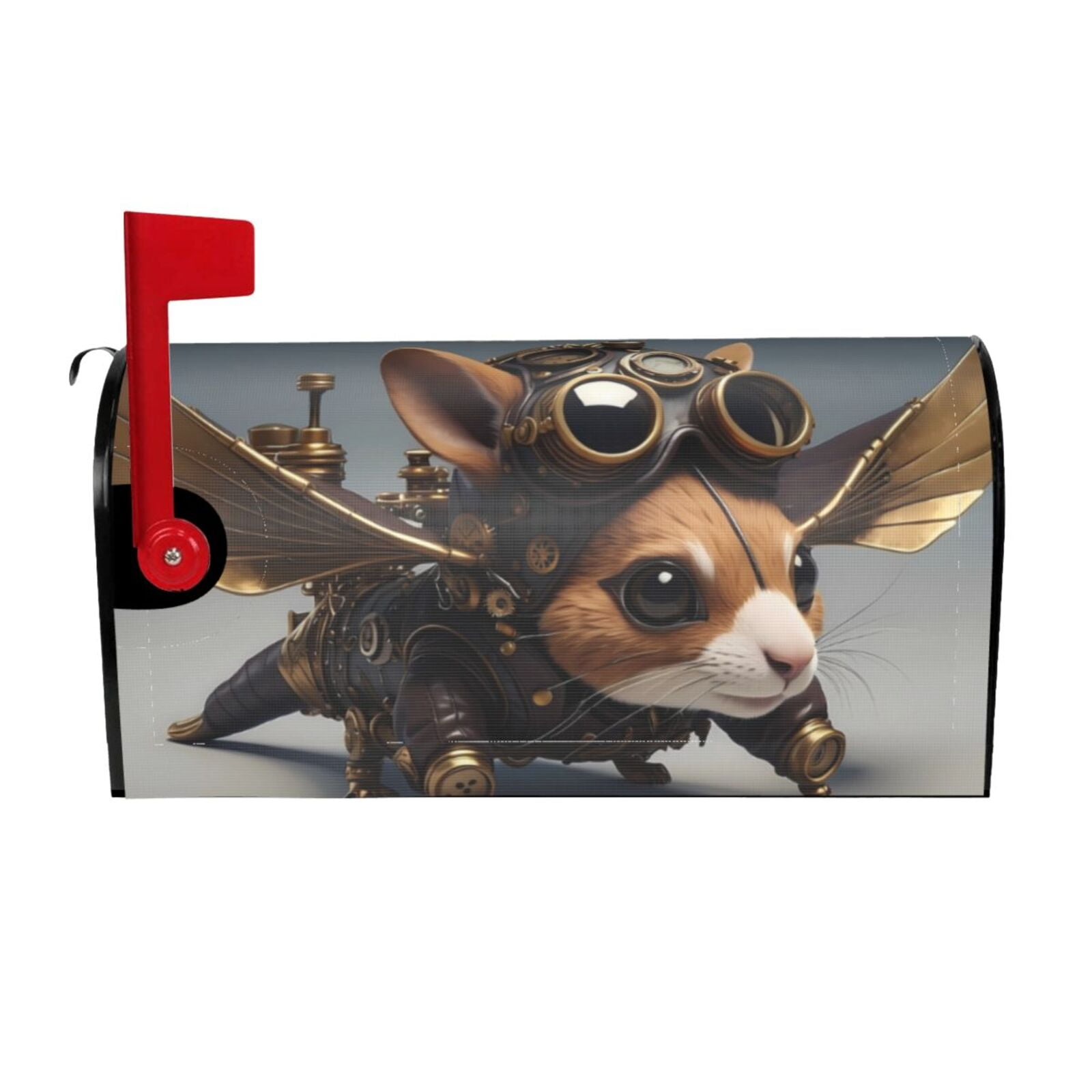 Jgfou Steampunk Squirrel Pilot Mailbox Covers Magnetic Mailbox Wraps ...