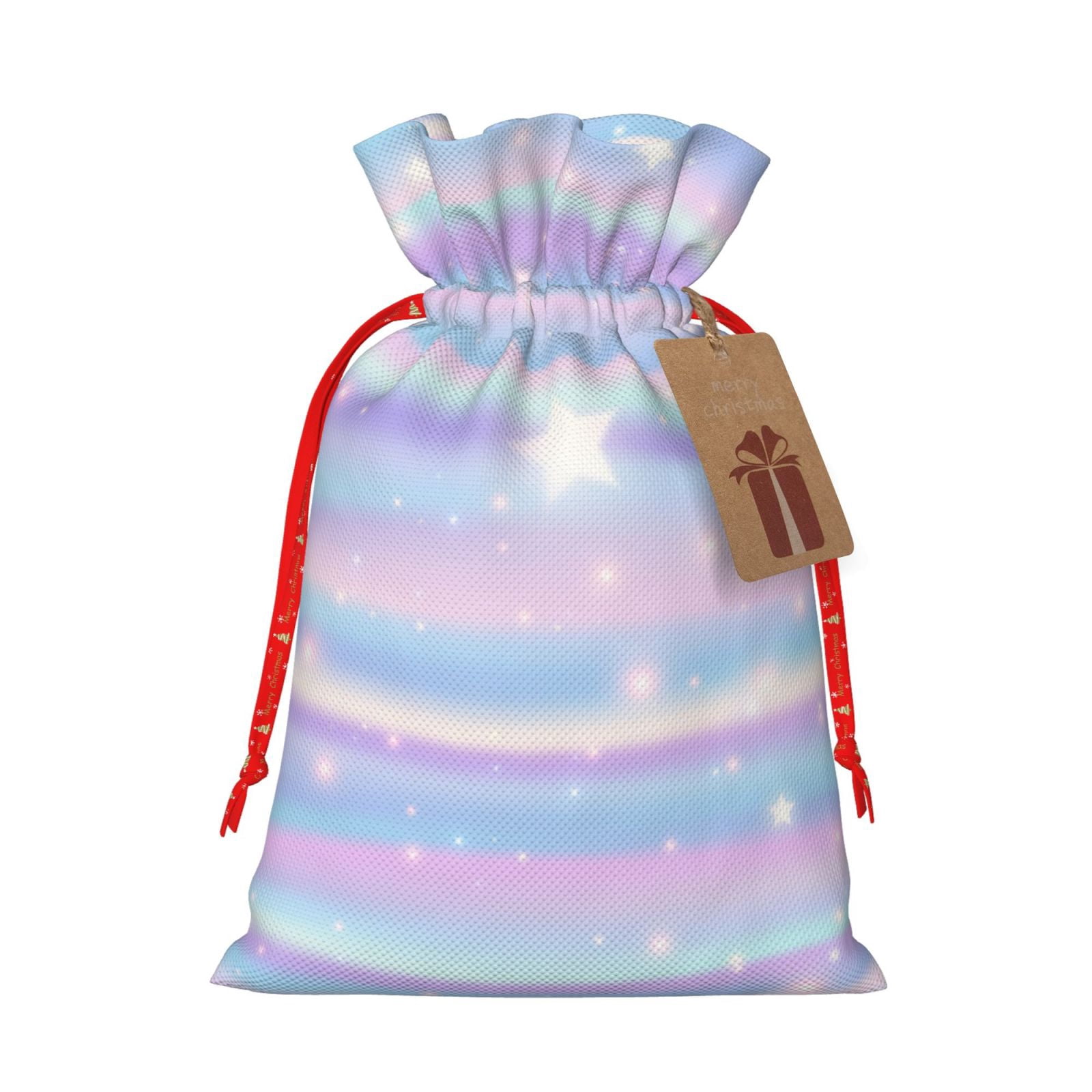 Jgfou Striped Gradient Print Holiday Drawstring Gift Bags, Gift Sack ...