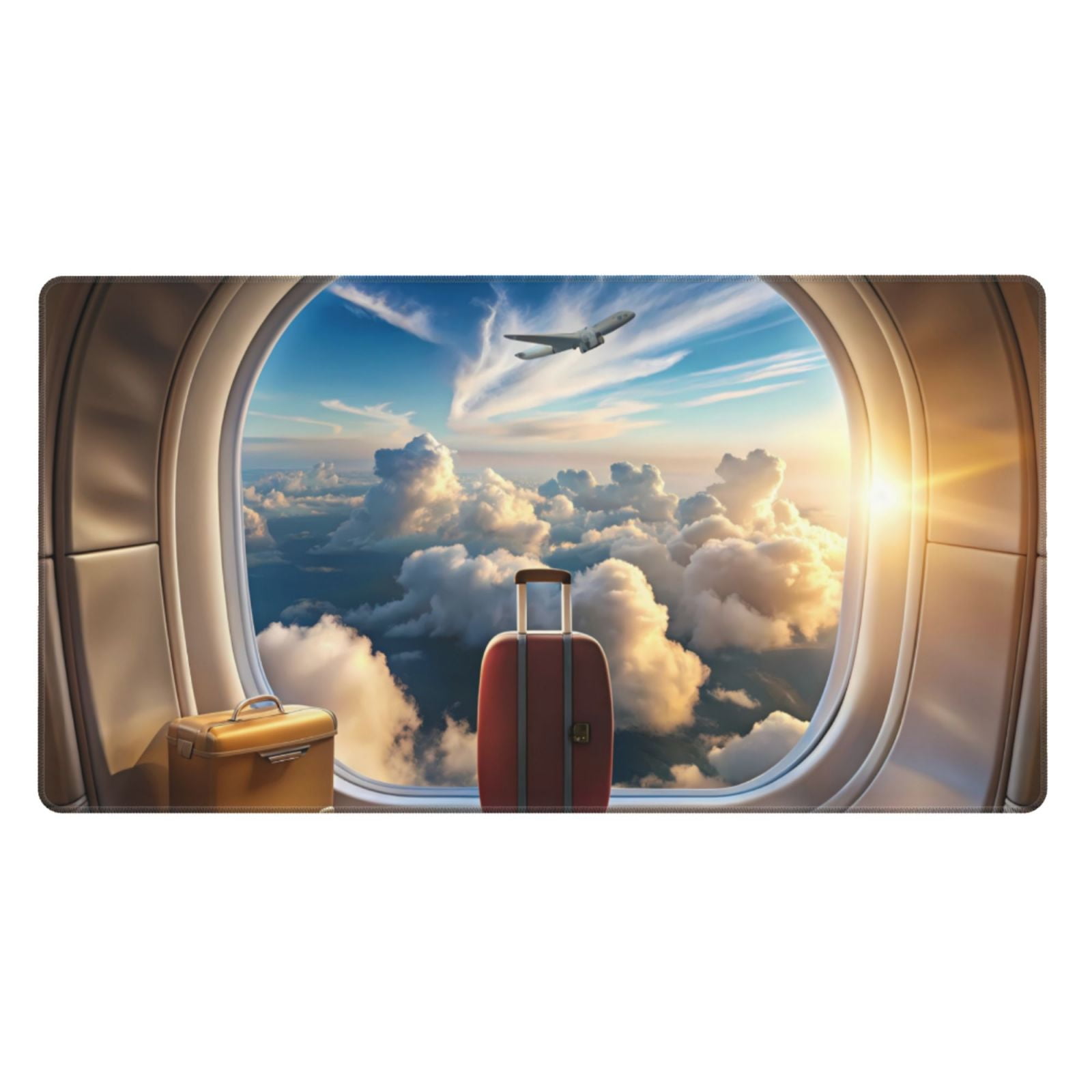 Jgfou Sunset Airplane Travel View Style Large Gaming Mouse Pad Desk Mat ...