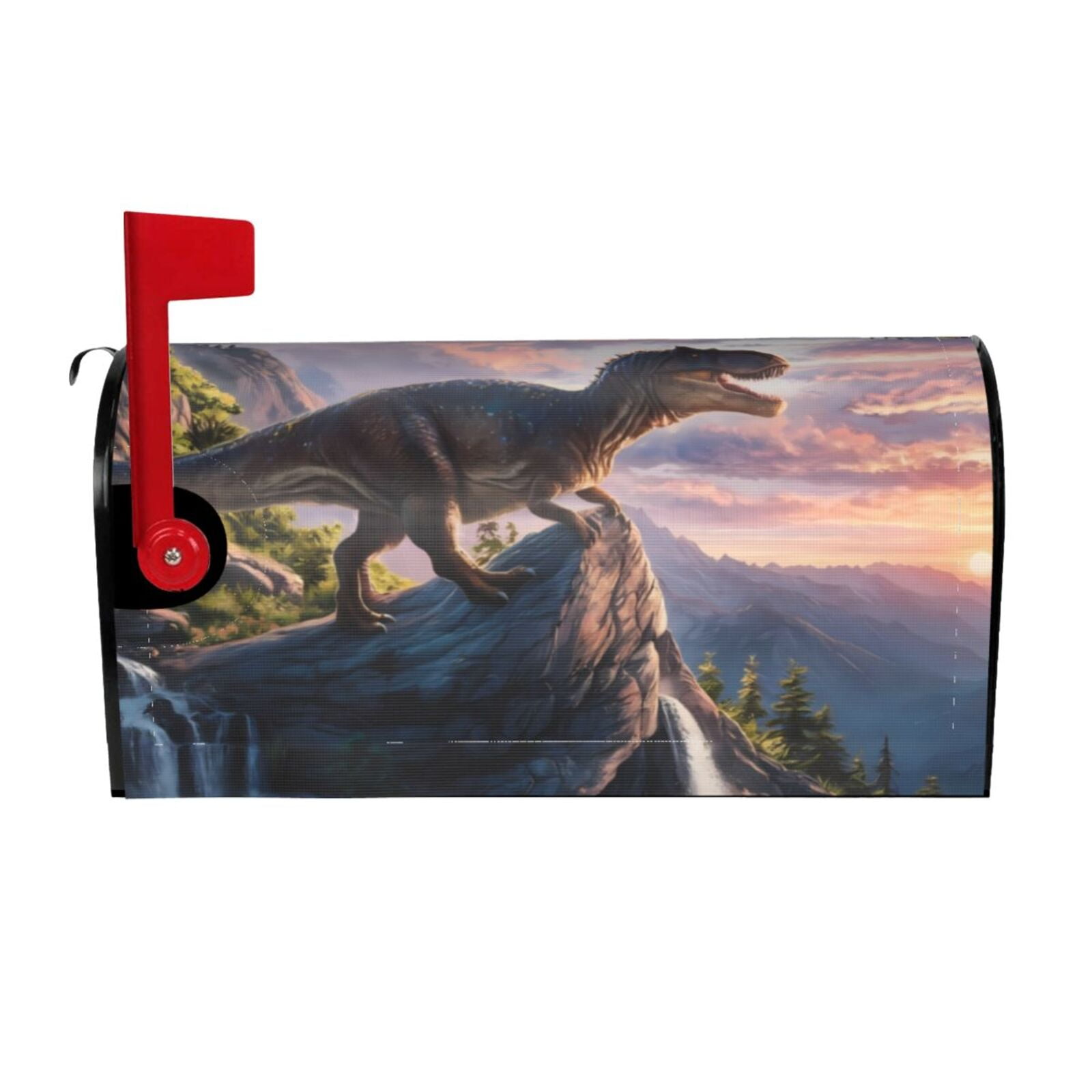 Jgfou Sunset Cliff Dinosaur Mailbox Covers Magnetic 25.5x21 in Mailbox ...