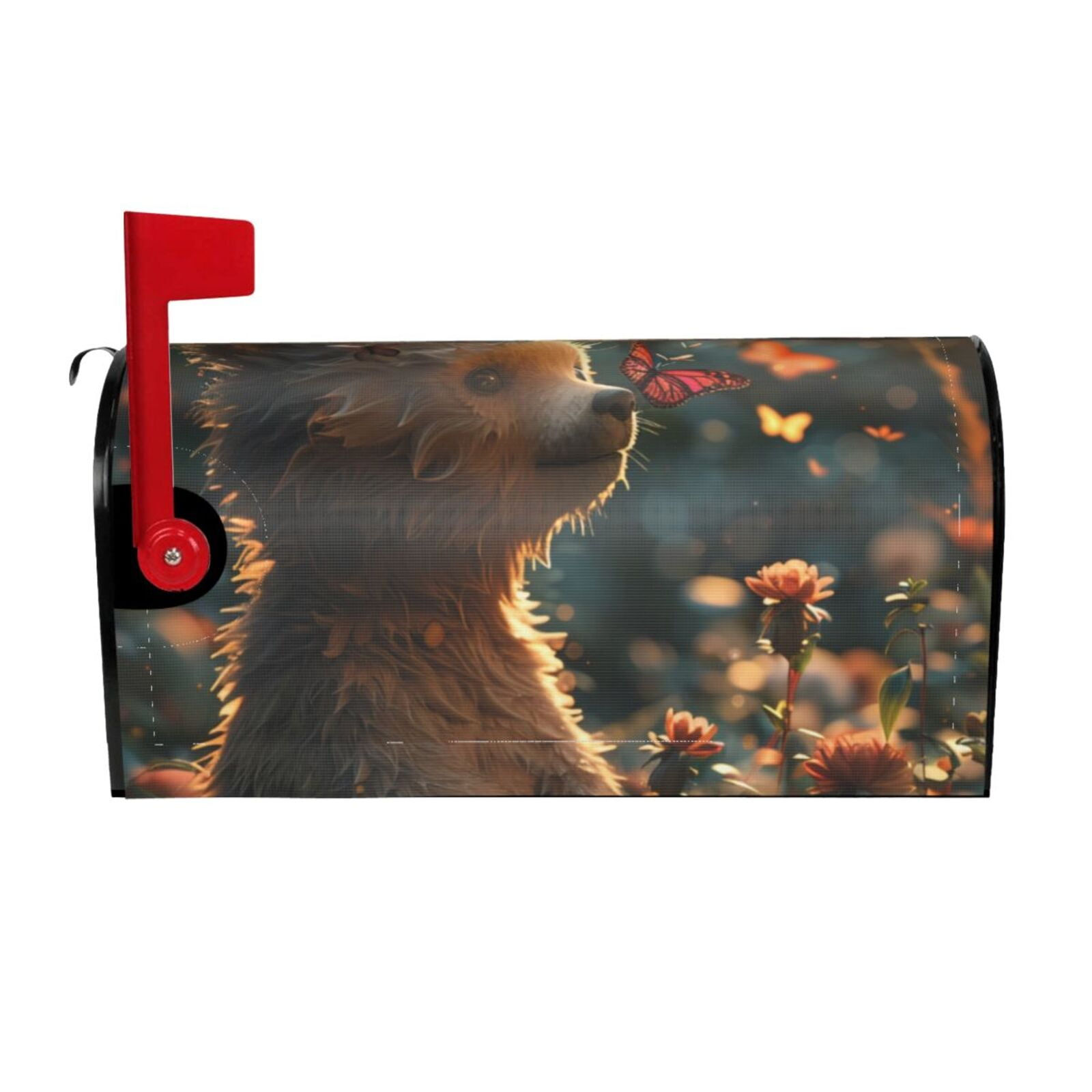 Jgfou Sunshine Butterfly Flower Bear Mailbox Covers Magnetic 25.5x21 in ...