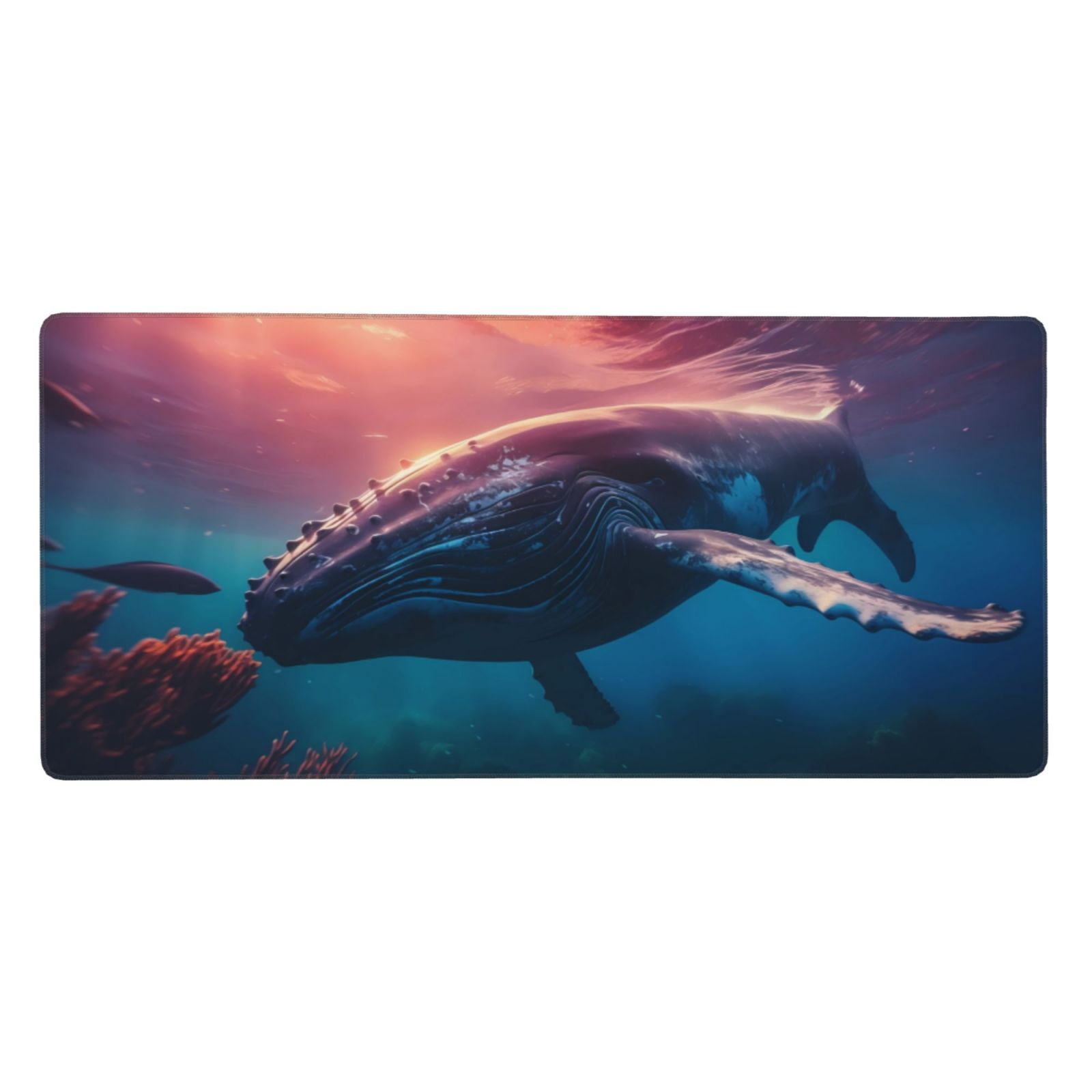 Jgfou Sunshine Ocean Whale Pattern 16x35.5in in Large Gaming Mouse Pad ...