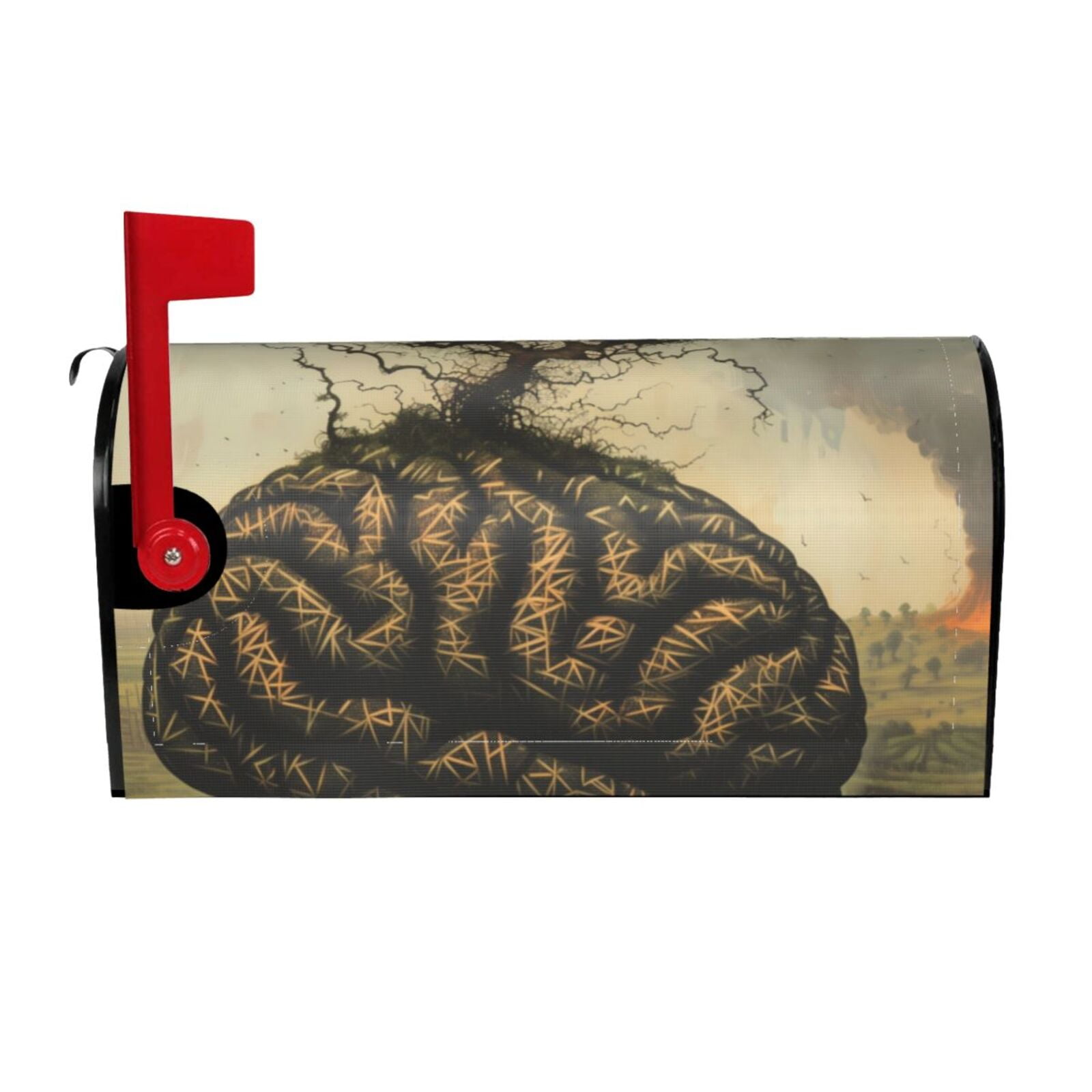 Jgfou Surreal Brain Tree Mailbox Covers Magnetic Mailbox Wraps Post ...