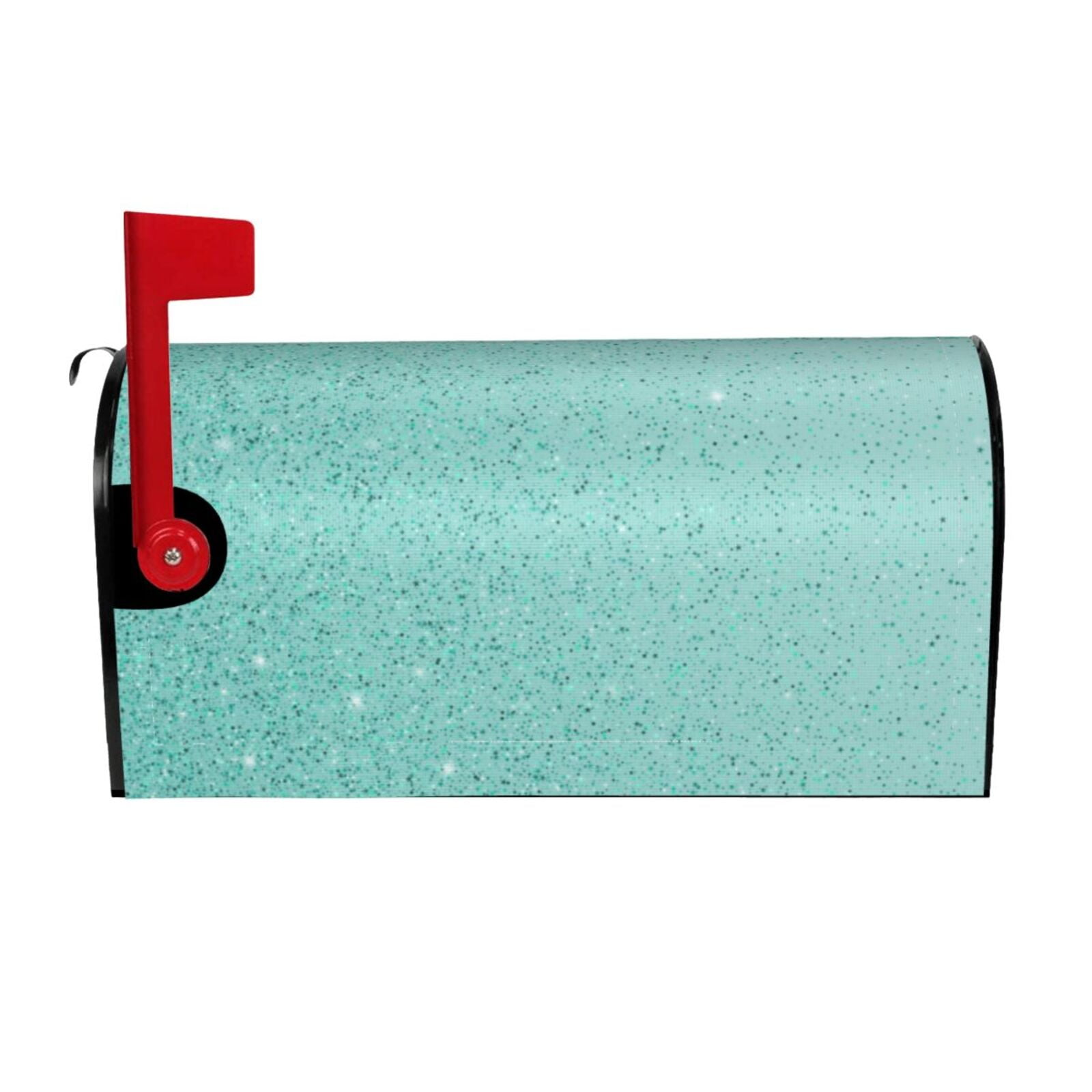 Jgfou Teal Turquoise Glitter Mailbox Covers Magnetic 25.5x21 in Mailbox ...