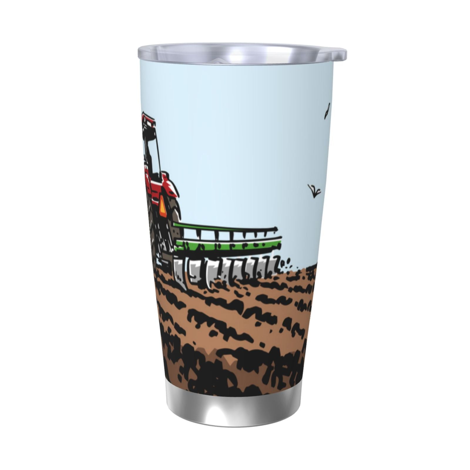 Jgfou Tractor plowing a field Print 20oz Insulated Coffee Mug, Spill ...