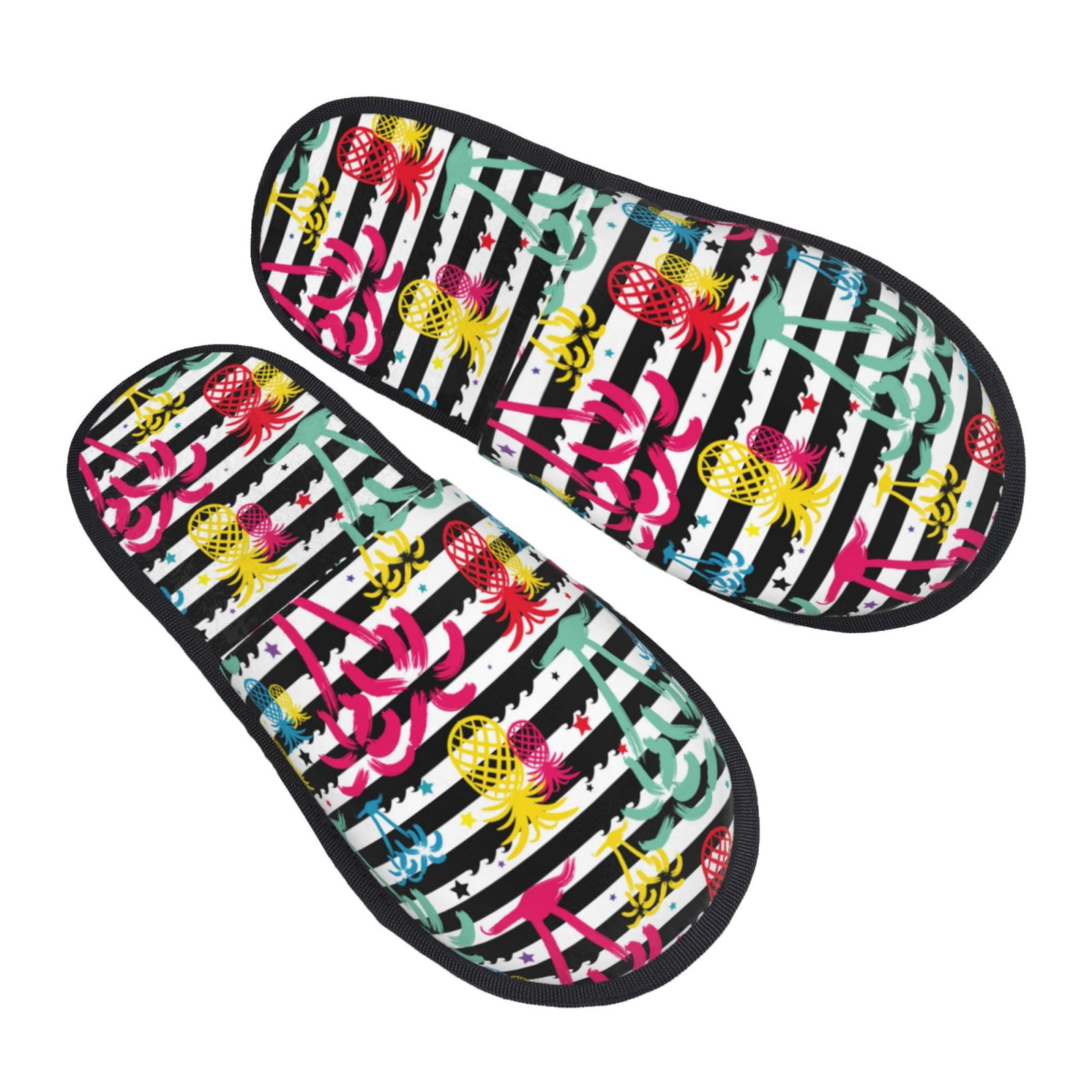 Jgfou Trendy Colorful Pineapples Print Womens Cozy Memory Foam Slippers ...