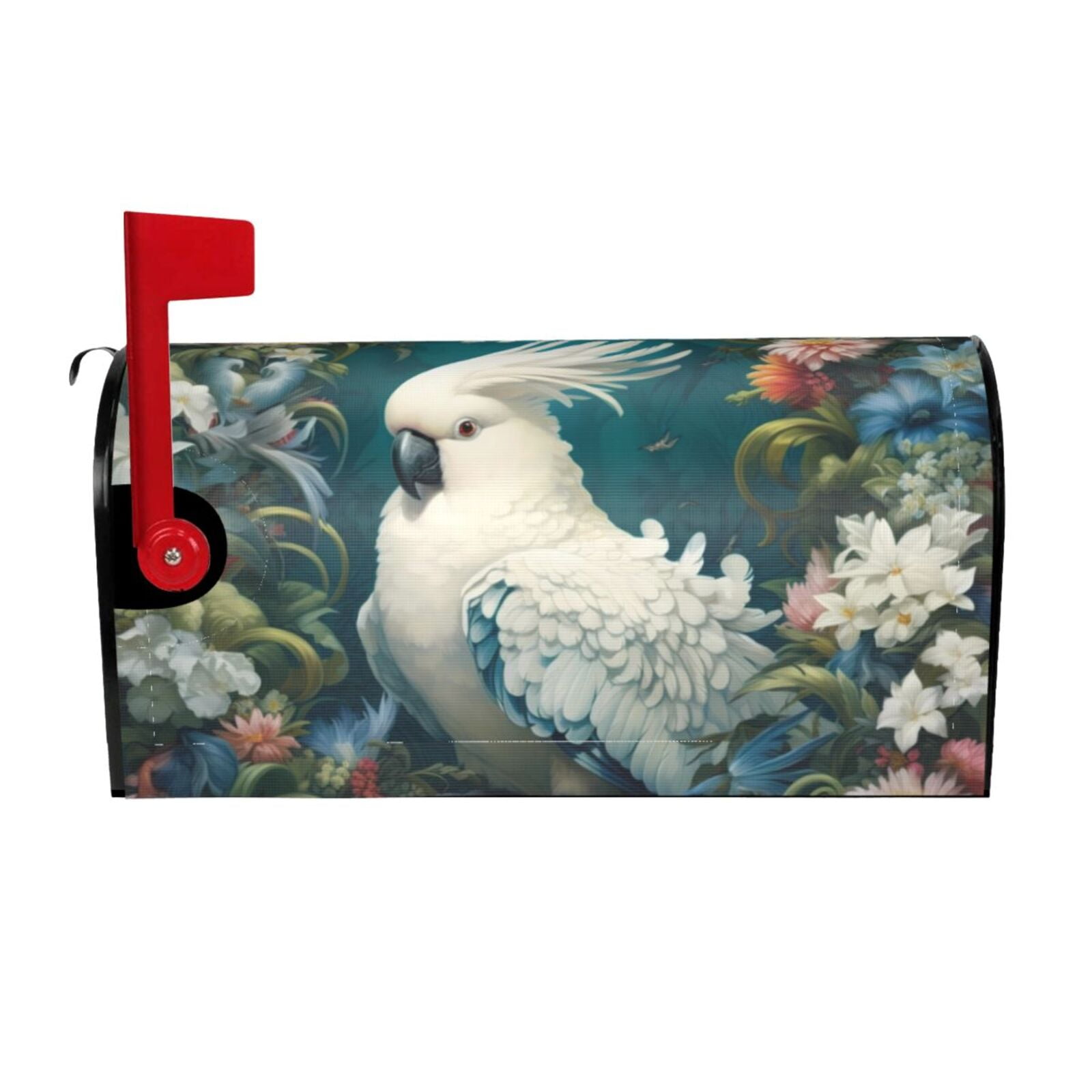 Jgfou Tropical Parrot Floral Artwork Mailbox Covers Magnetic Mailbox ...