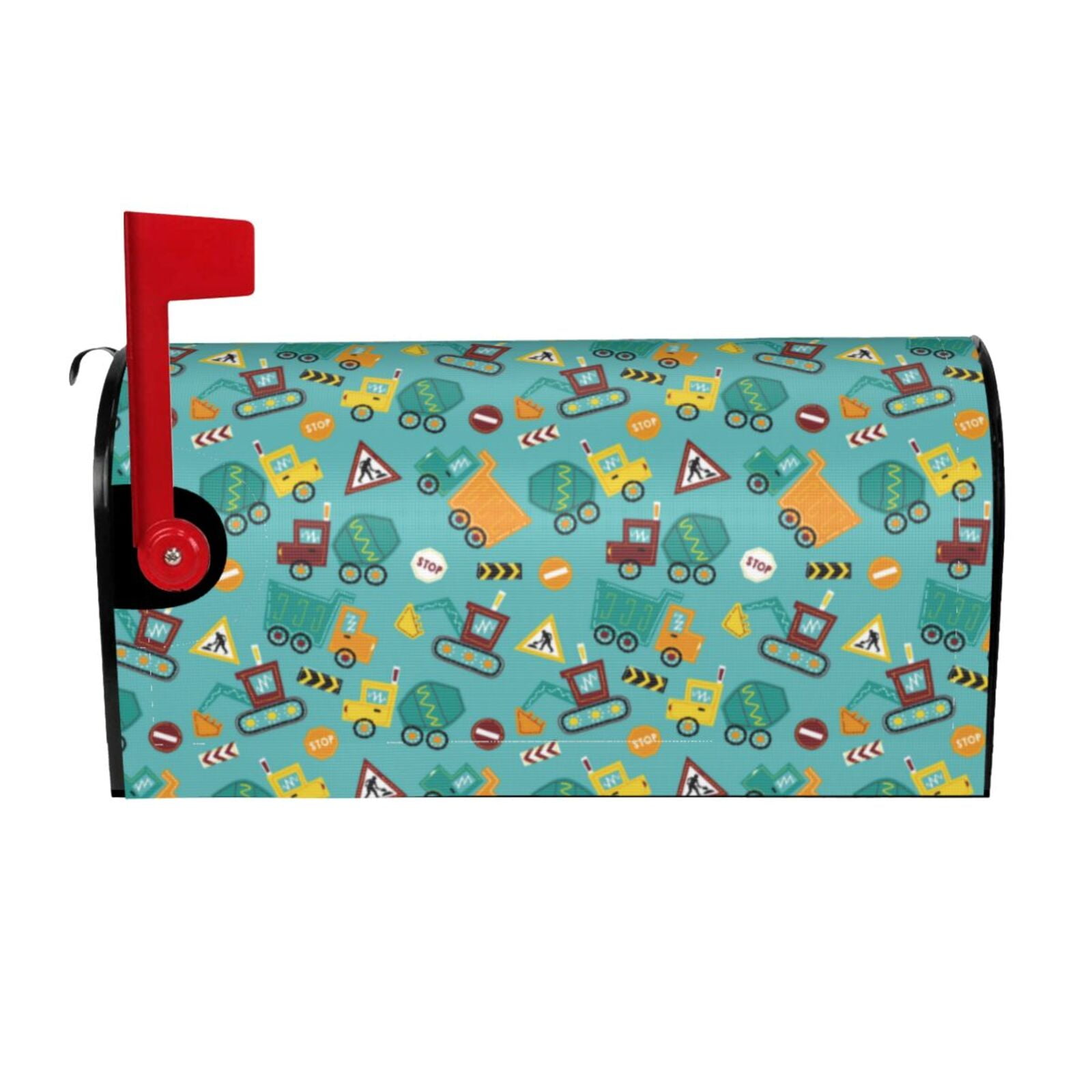 Jgfou Trucks And Excavators Mailbox Covers Magnetic 25.5x21 in Mailbox ...