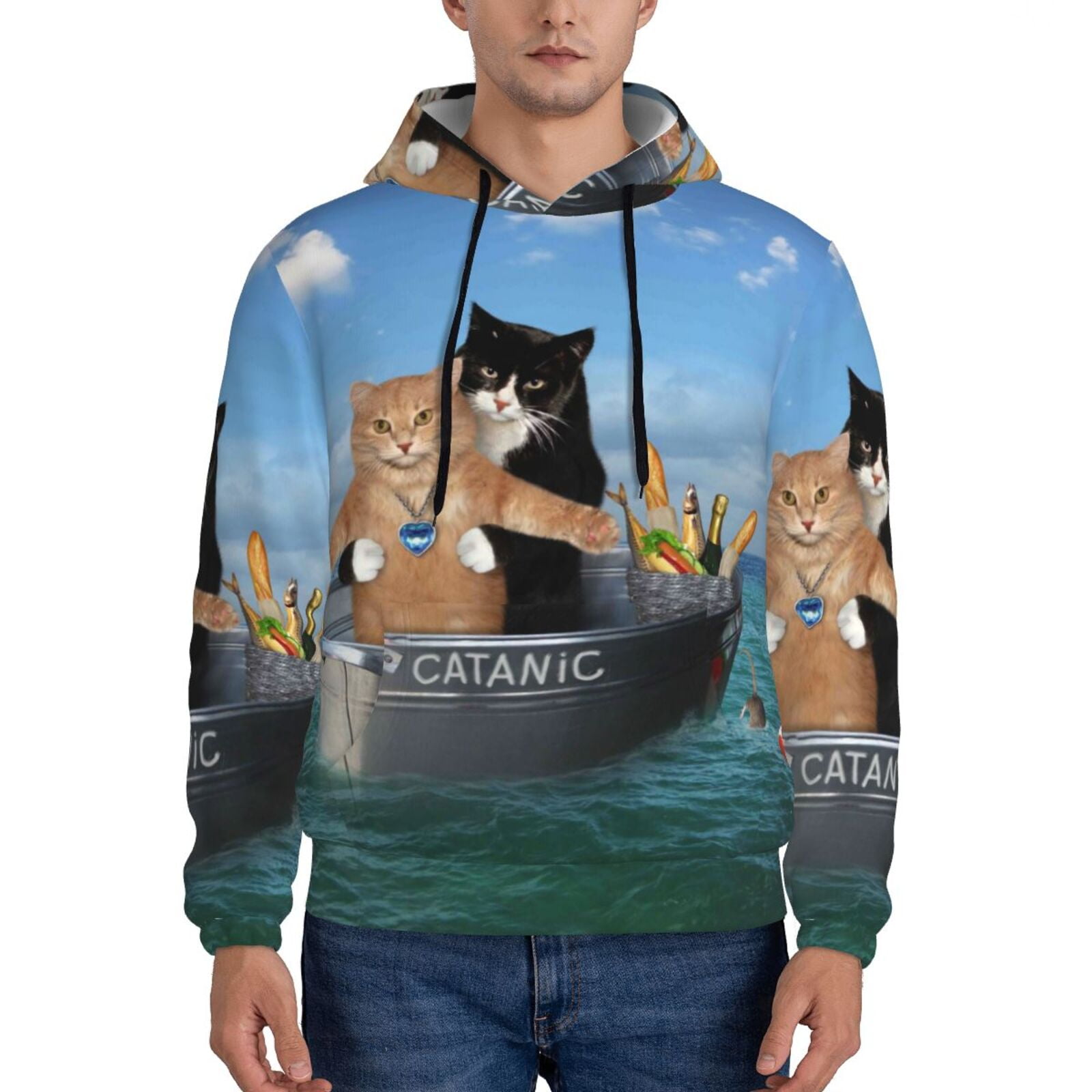 Jgfou Two Brave Cats Are Floating On The Sea Iceberg Pattern Mens