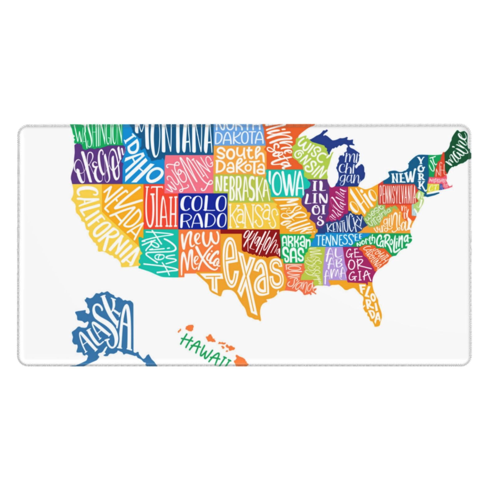 Jgfou USA MAP Style Large Gaming Mouse Pad Desk Mat Long Non-Slip ...