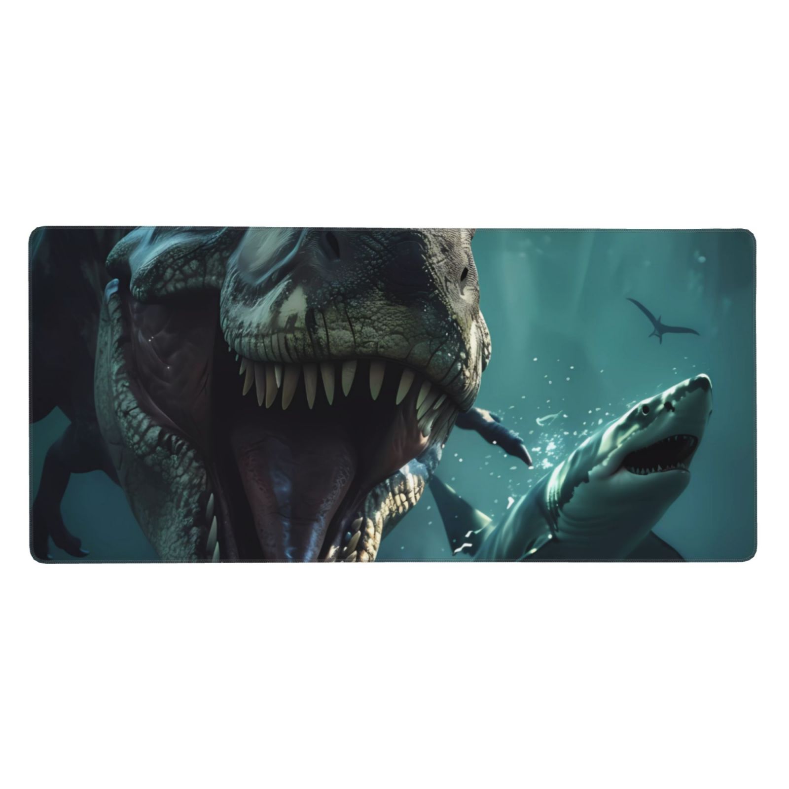 Jgfou Underwater Dinosaur Shark Pattern 16x35.5in in Large Gaming Mouse ...